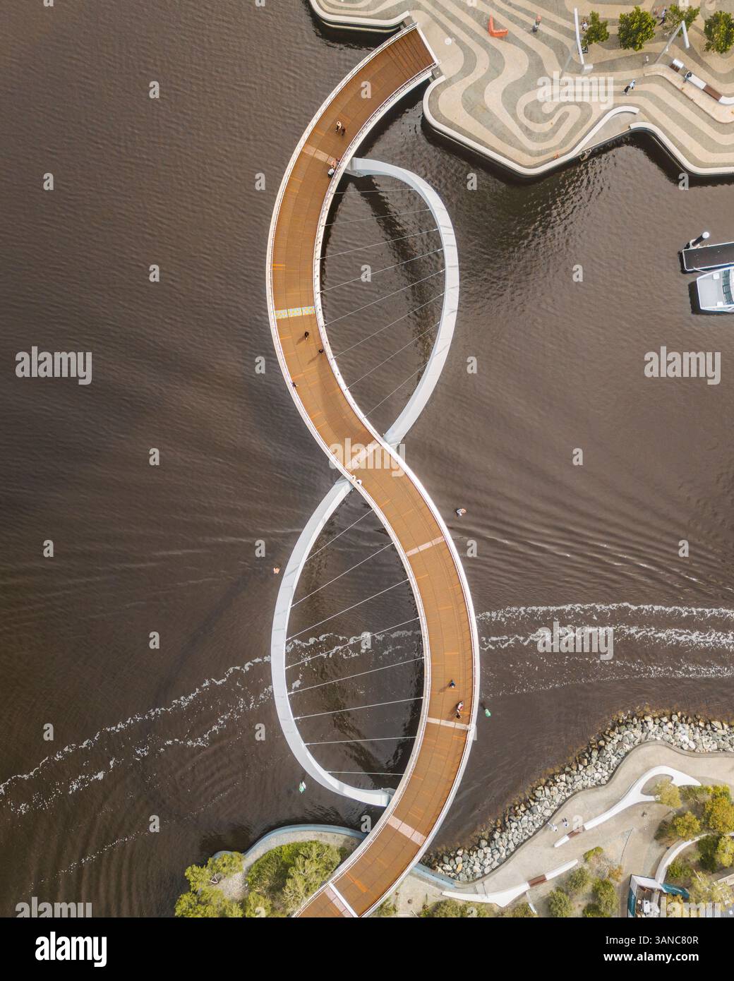 Aerial view of swan river with modern architecture and scenic ...