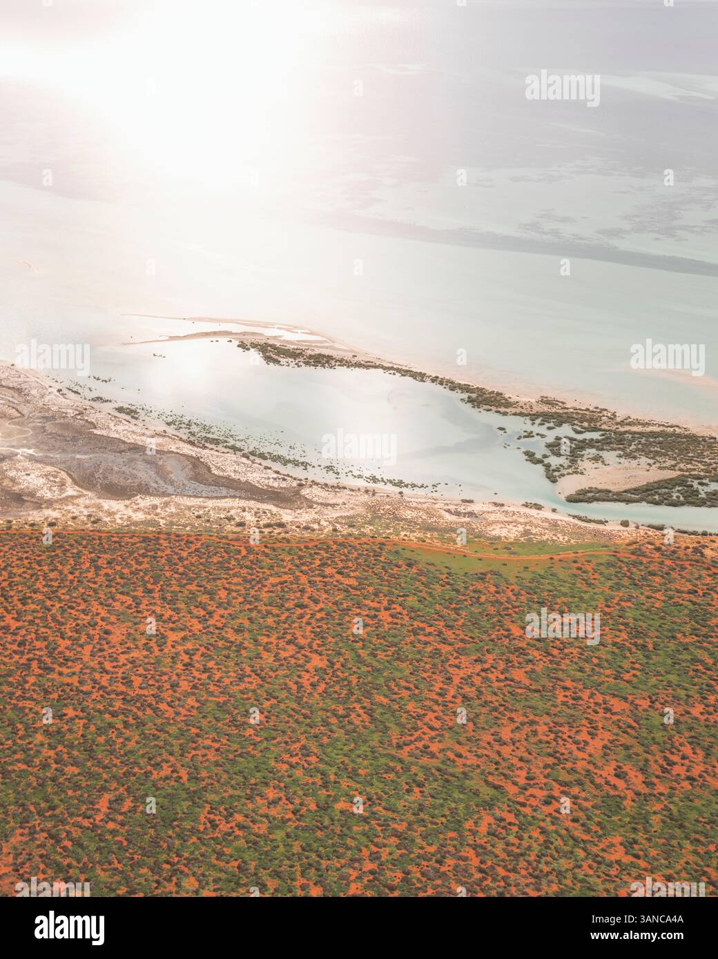 Aerial view of beautiful and tranquil Faure Island with clear waters ...