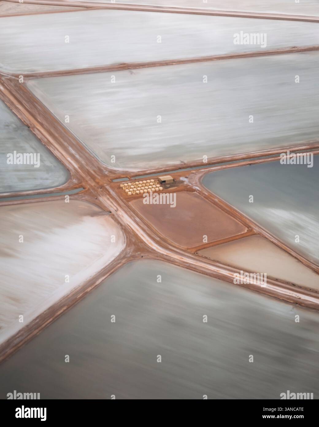 Aerial view of beautiful salt marshes with abstract patterns and ...