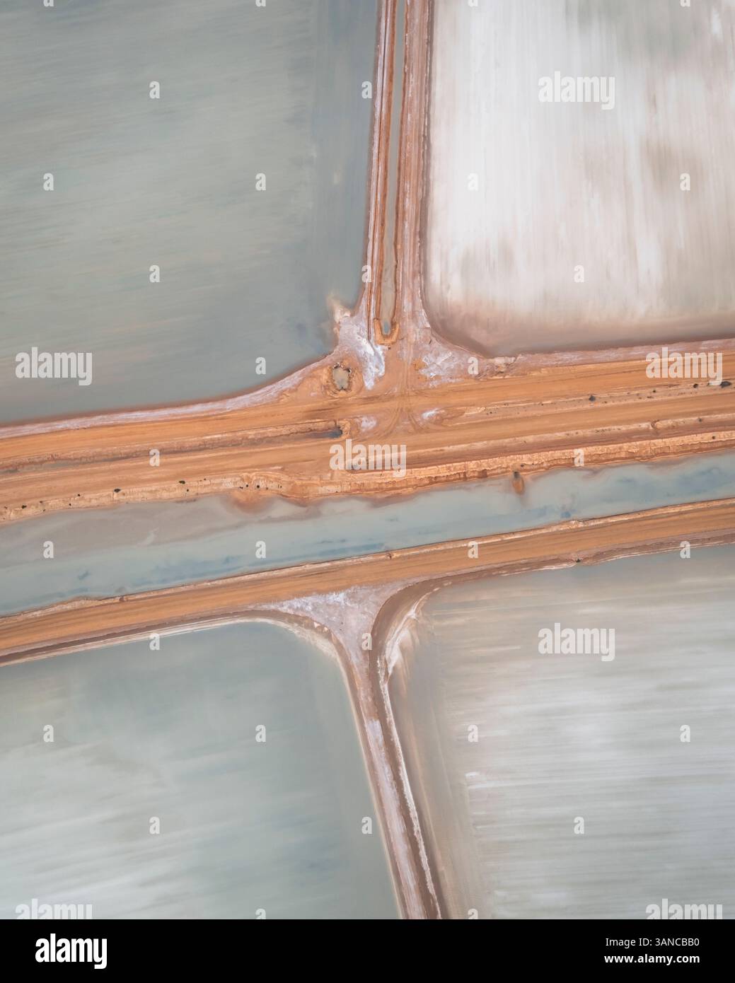 Aerial view of serene salt marshes with unique patterns and textures ...