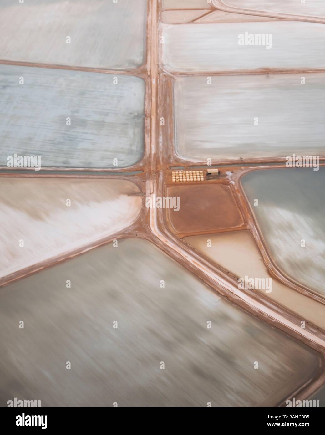 Aerial view of colorful geometric patterns in salt marshes, Useless ...