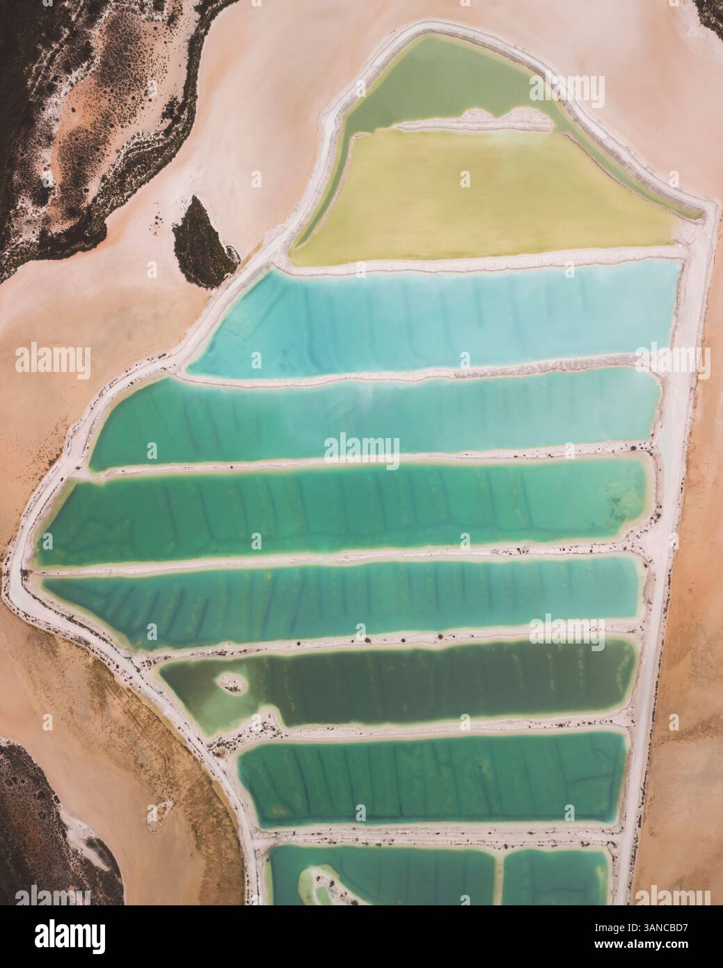 Aerial view of serene sandy cape and beautiful salt marshes, Baie ...