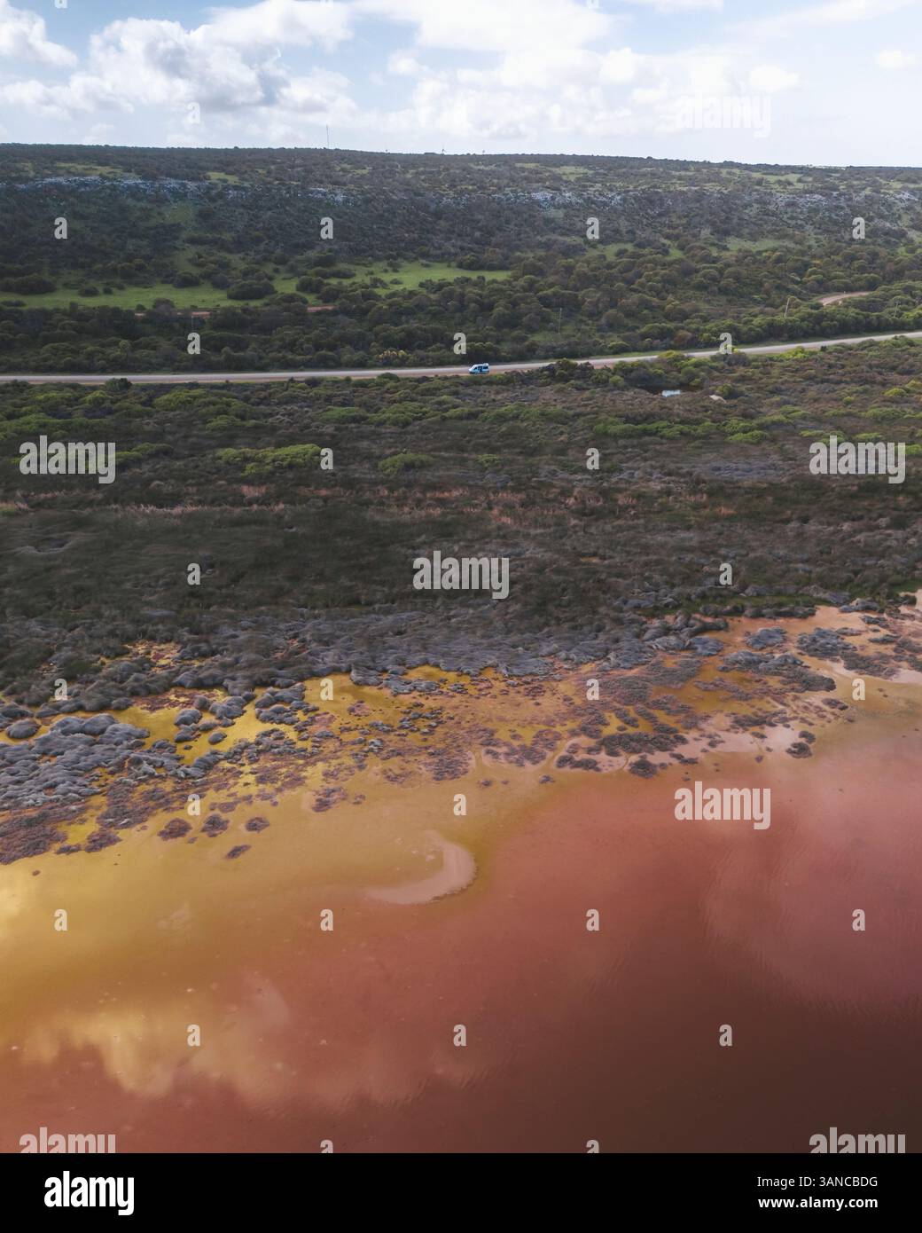 Overhead view hutt lagoon pink hi-res stock photography and images - Alamy