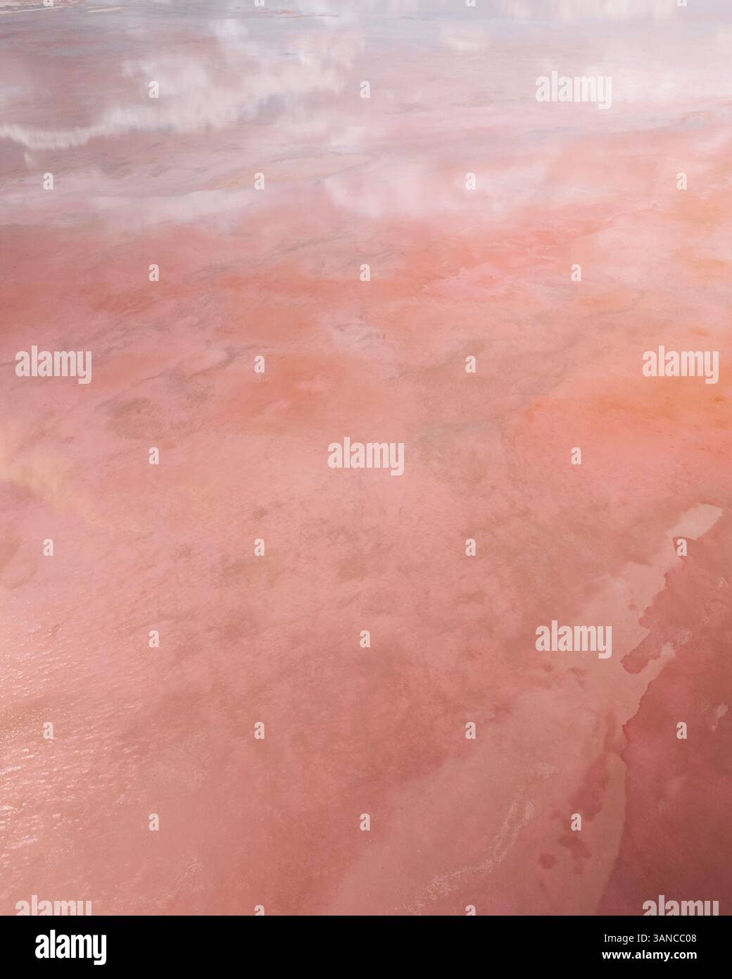 Aerial view of hutt lagoon with beautiful pink water and abstract ...