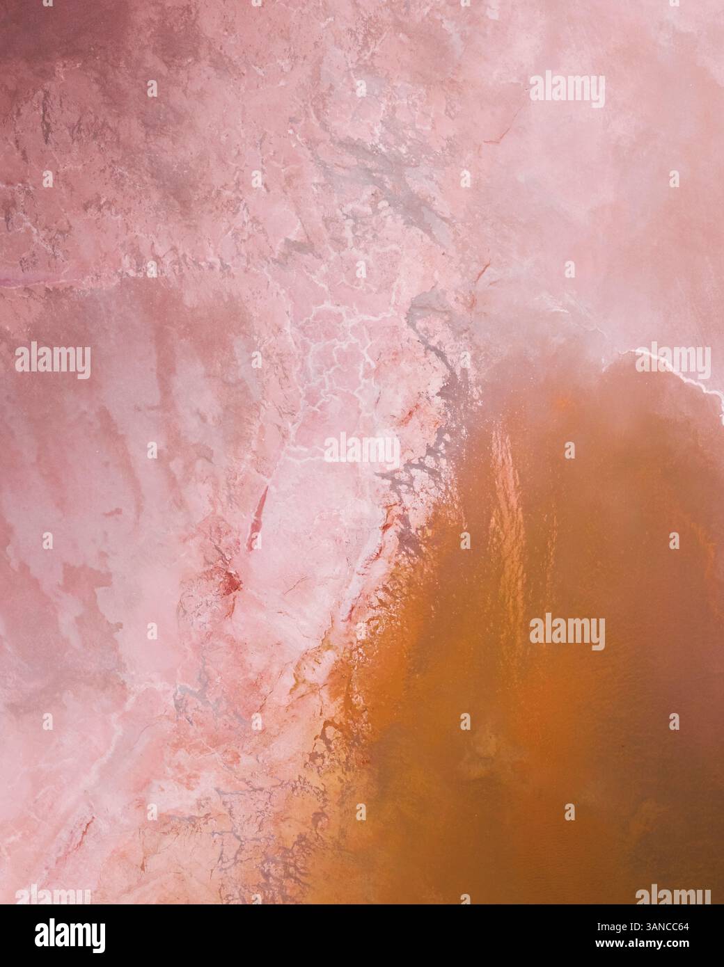 Aerial view of hutt lagoon with vibrant pink lake and stunning natural ...