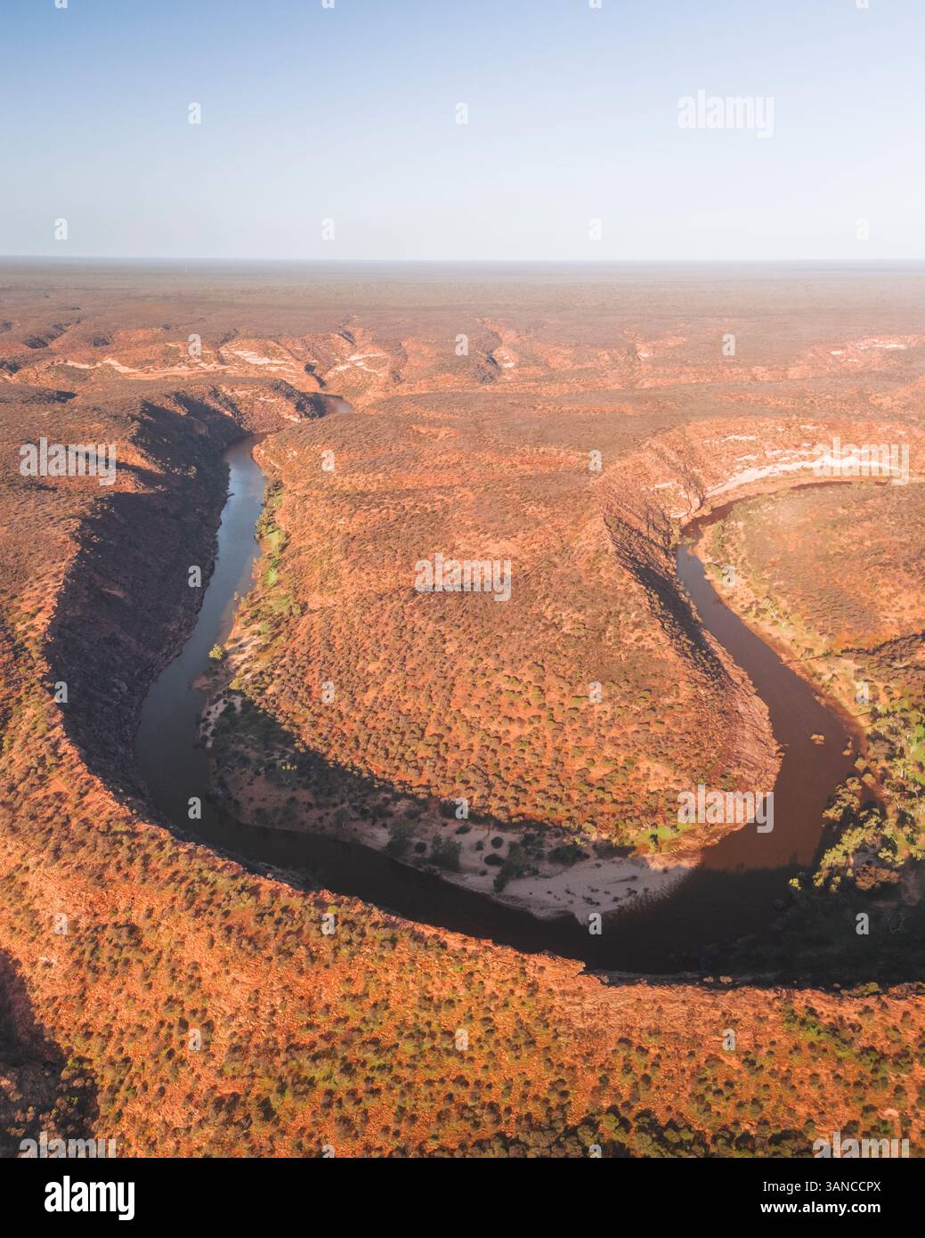 Aerial view of Murchison River and Nature's Window in beautiful canyon ...