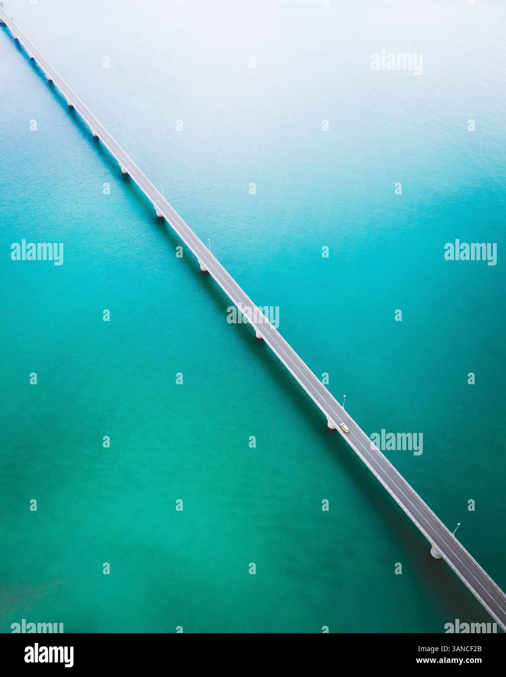 Aerial shot of the Tsunoshima Island Bridge, Shimonoseki, Yamaguchi ...