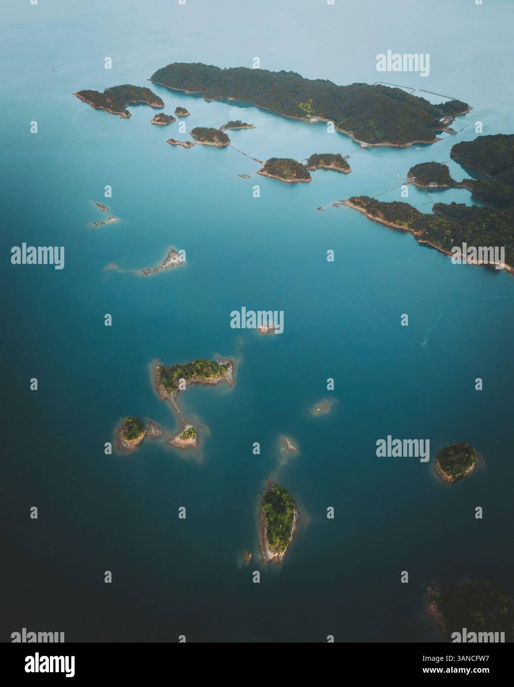 Aerial shot of the Amakusa Islands at sunset, Kyushu, Japan Stock Photo ...