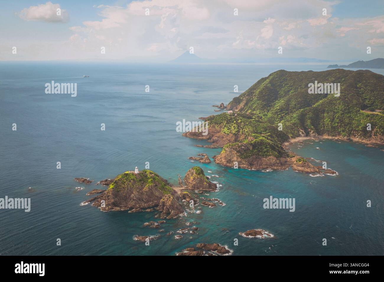 Aerial shot of Cape Sata, southernmost point of Japan, Kagoshima ...