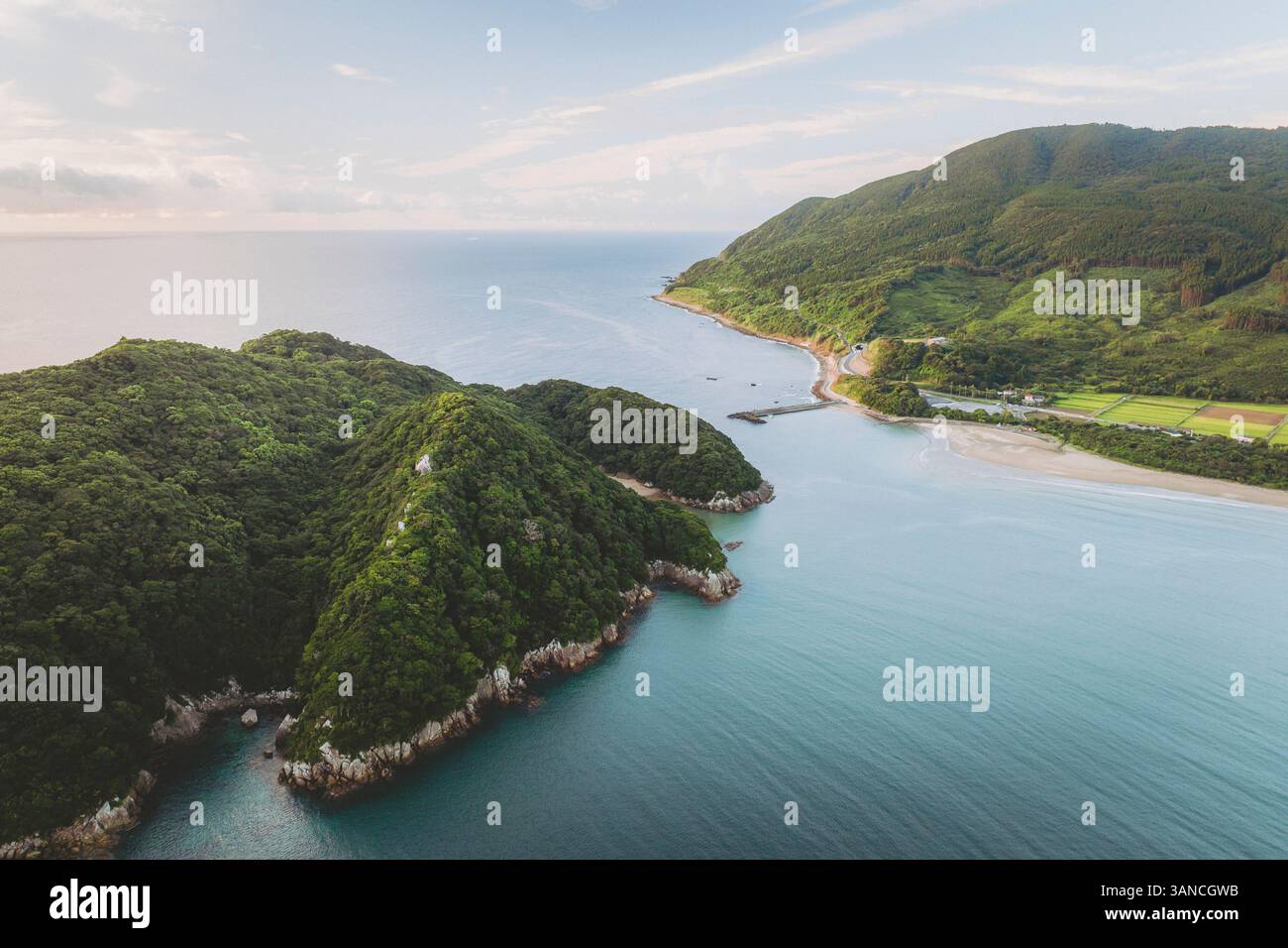 Aerial shot of Ishinami and Nichinan Coast, Kushima, Miyazaki ...