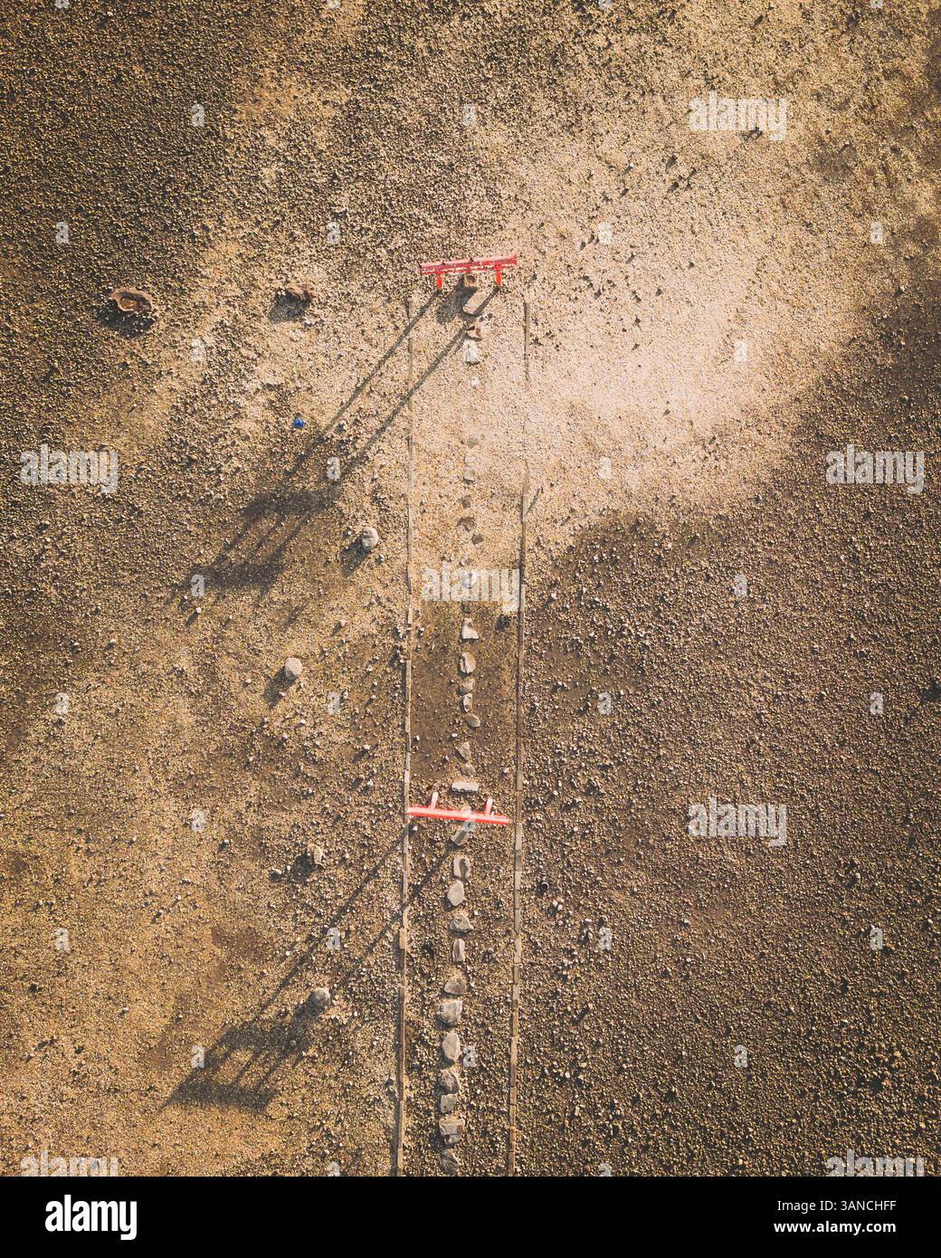 Aerial shot of the Torii Gates of Oouo Shrine, Tara, Saga Prefecture ...