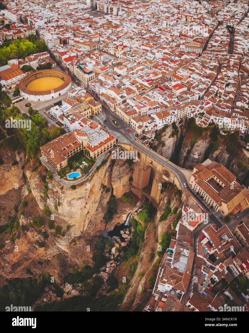 Aerial view of the famous village of Ronda, Andalusia, Spain Stock ...