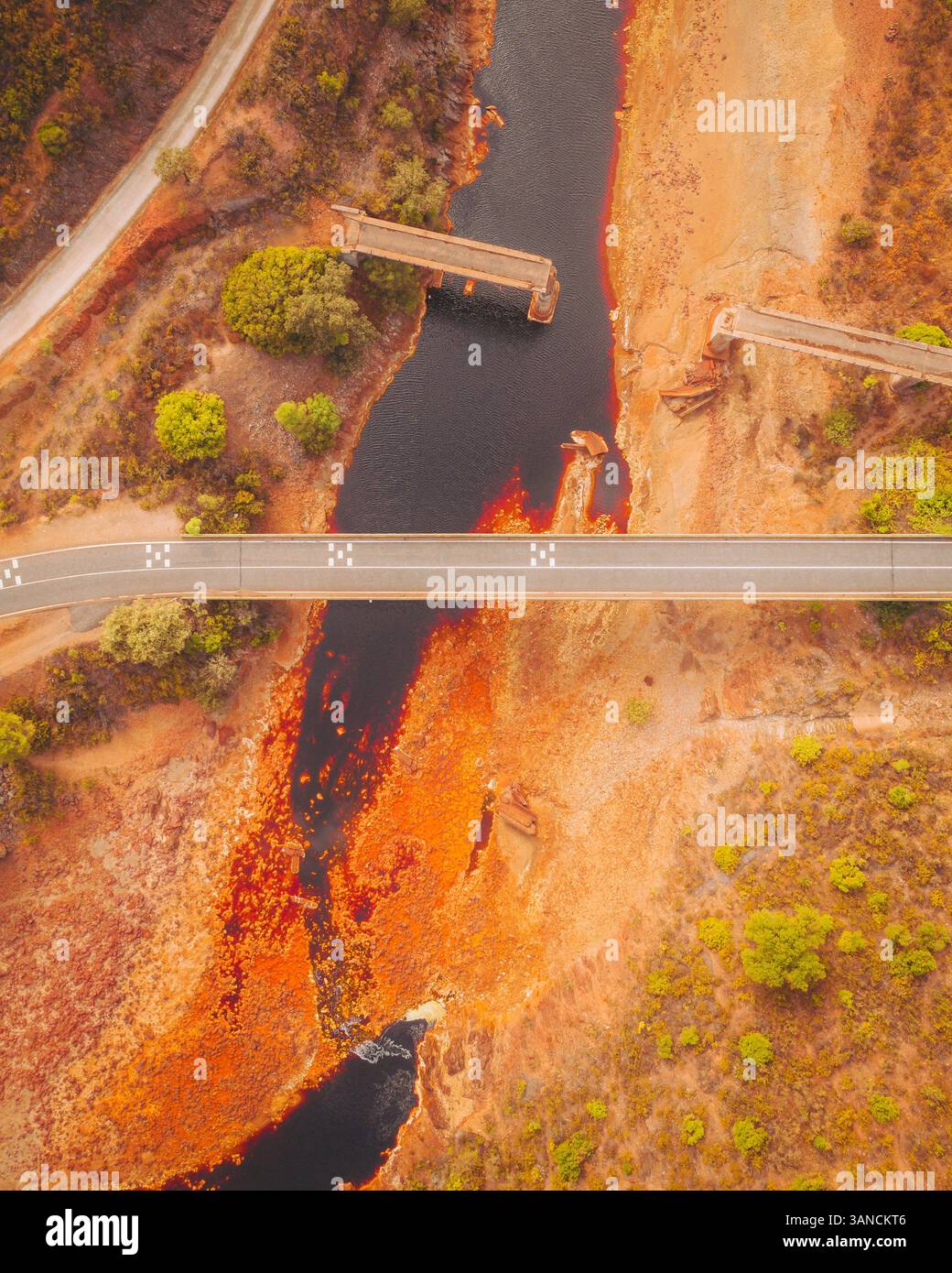 Aerial view of the copper mine of Minas de Rio Tinto, Andalusia, Spain ...
