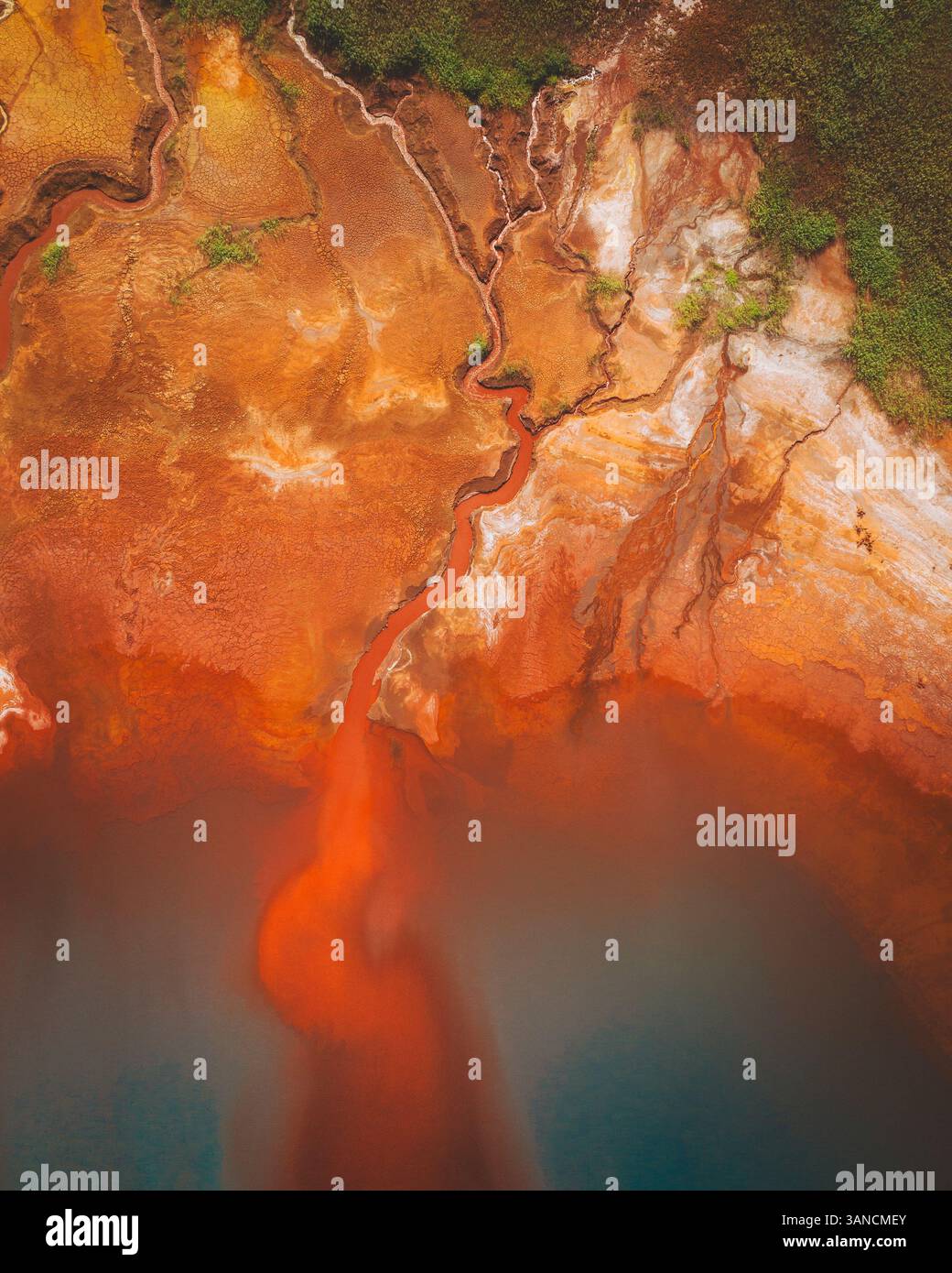 Aerial view of the copper mine of Minas de Rio Tinto, Andalusia, Spain ...