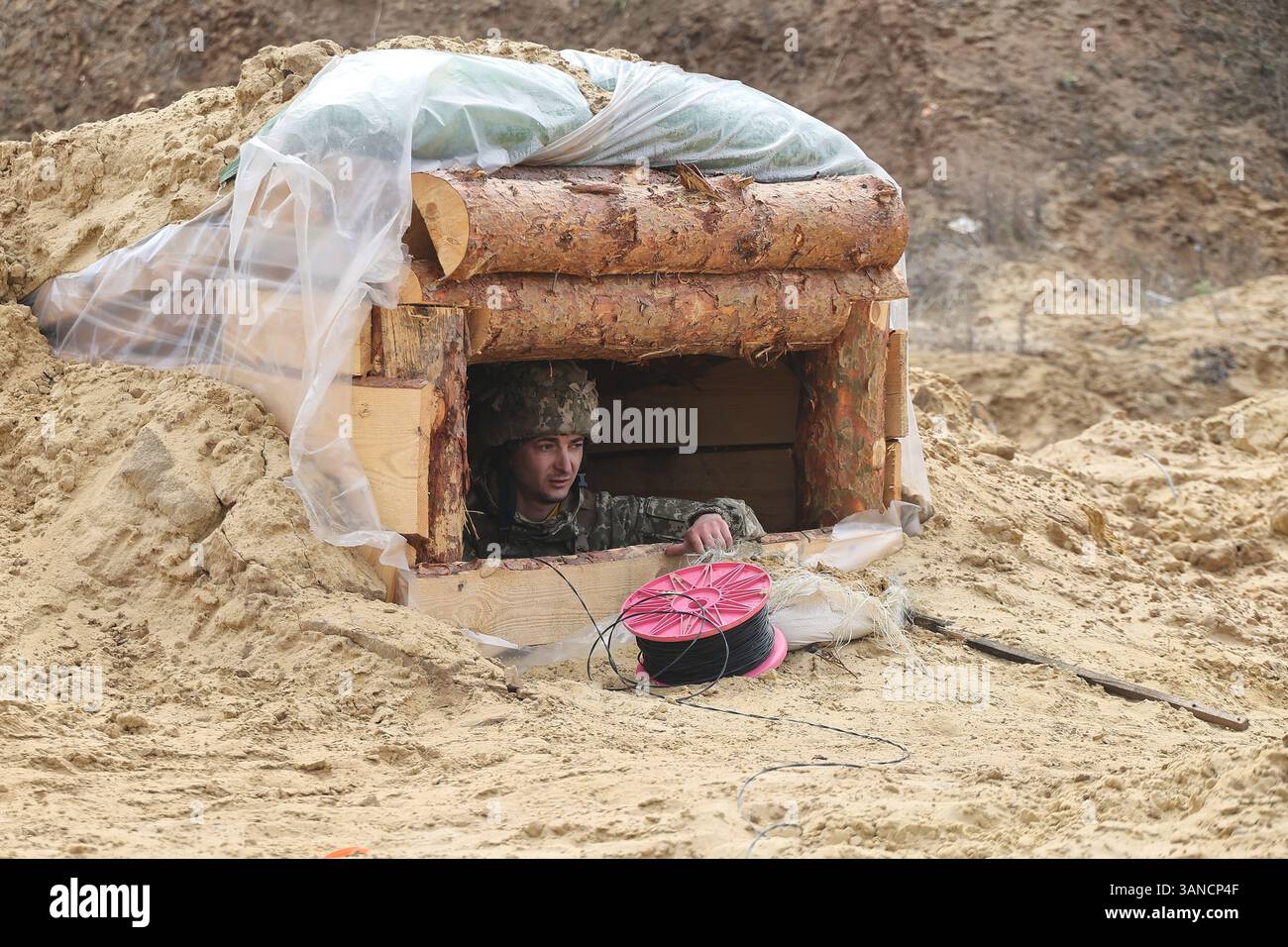 A soldier of a sapper platoon of an engineering and sapper battalion of ...