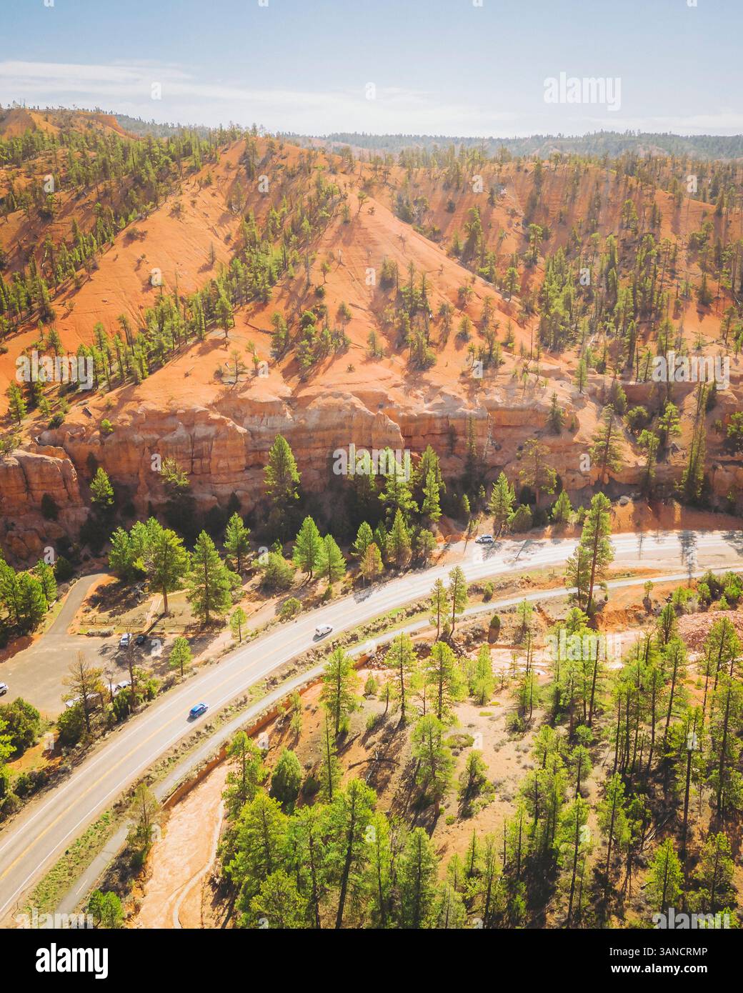 Aerial view of the Red Canyon Arches along Utah State Route 12, Utah ...