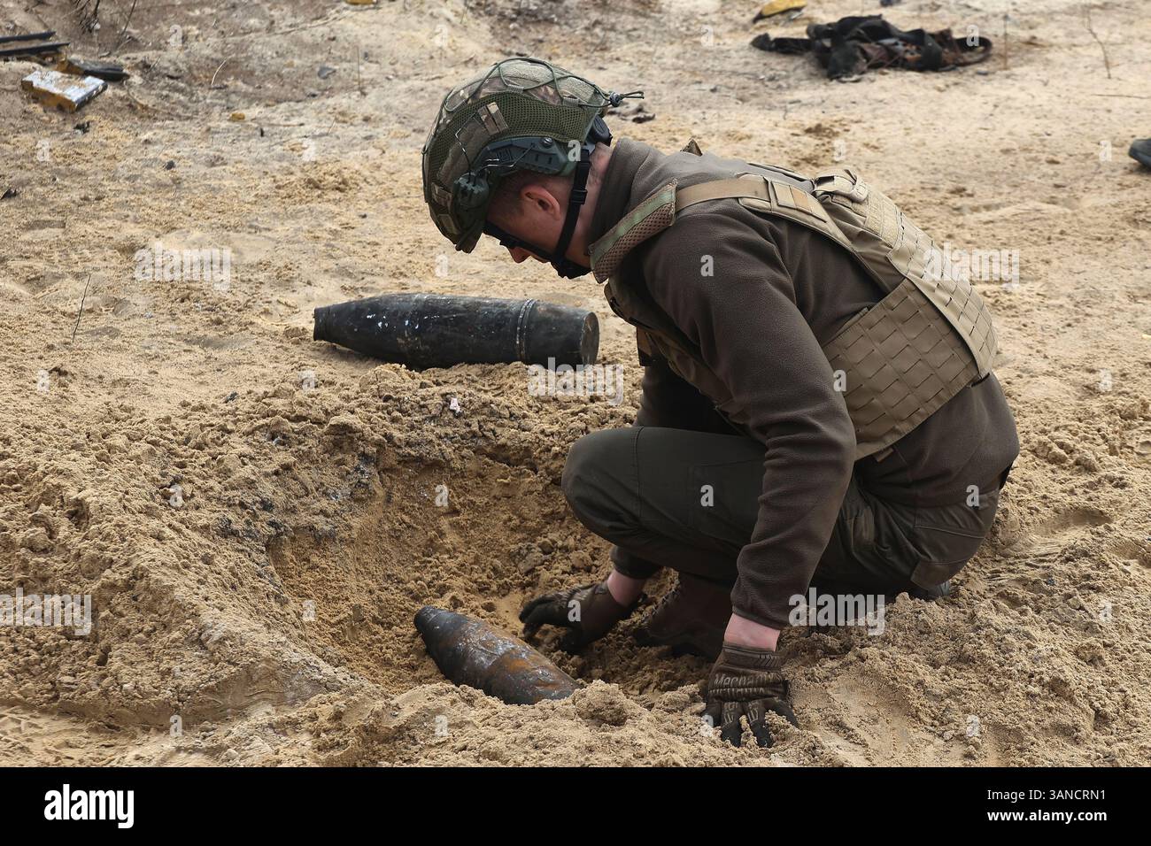 The commander of a sapper platoon of an engineering and sapper ...