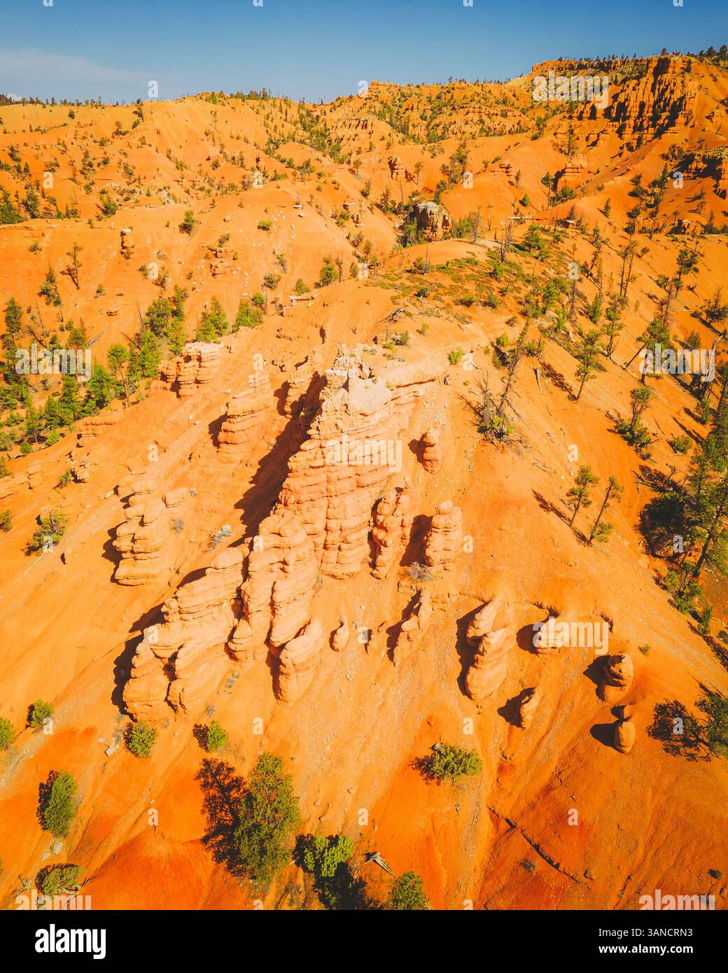 Aerial view of the Red Canyon Arches along Utah State Route 12, Utah ...