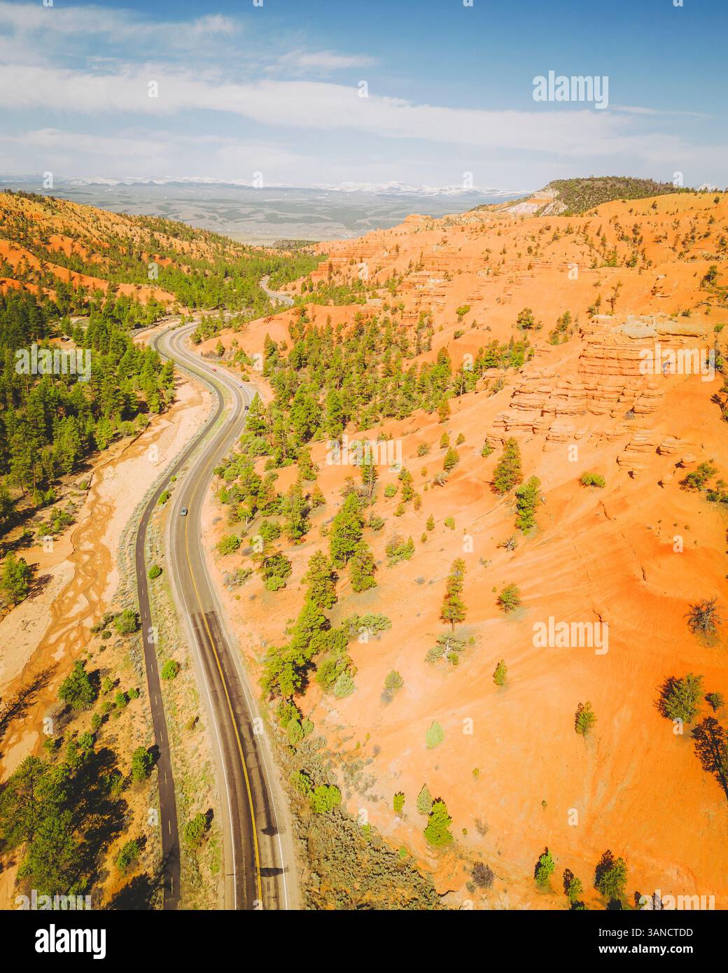 Aerial view of the Red Canyon Arches along Utah State Route 12, Utah ...