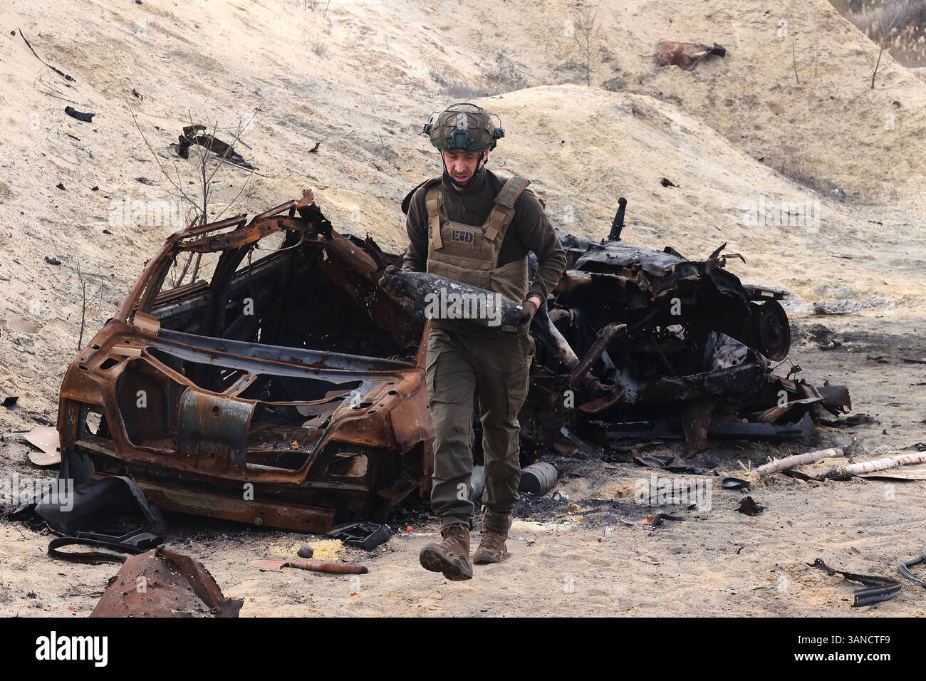 The commander of a sapper platoon of an engineering and sapper ...