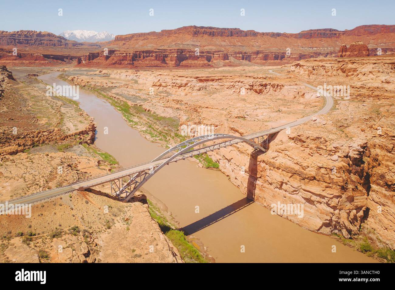 Aerial view of a bridge over Colorado River, Utah State Route 95, Utah ...