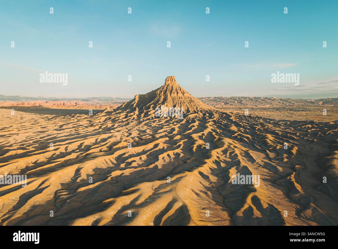 Aerial view of Factory Butte, Caineville Mesa, Caineville, Utah, United ...