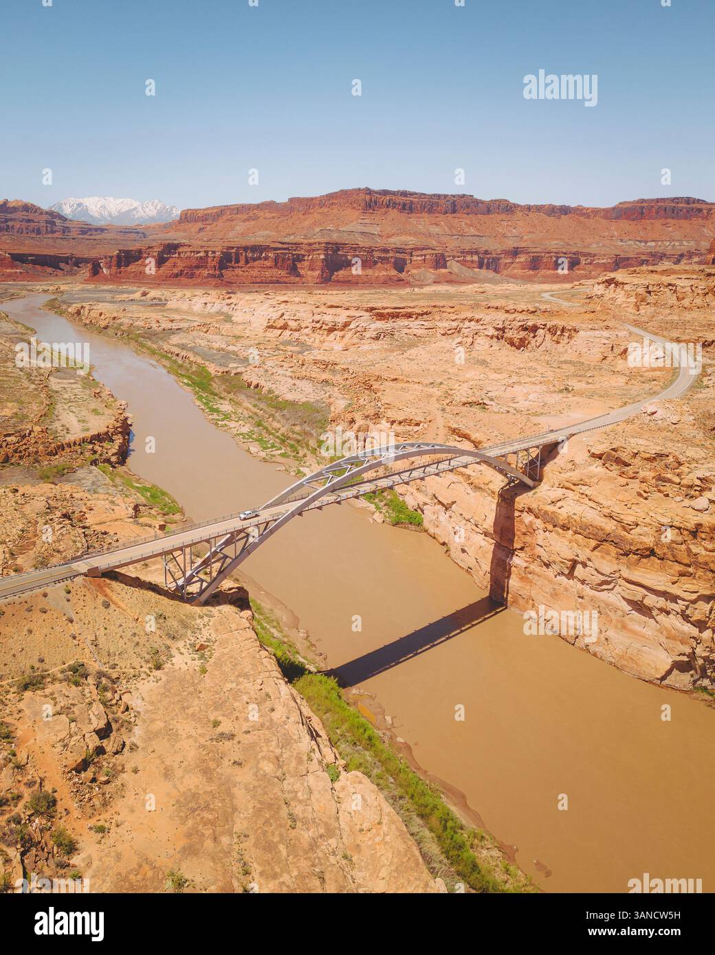 Aerial view of a bridge over Colorado River, Utah State Route 95, Utah ...