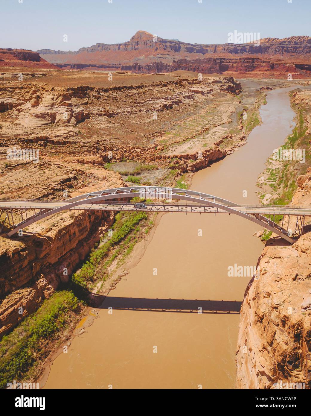Aerial view of a bridge over Colorado River, Utah State Route 95, Utah ...