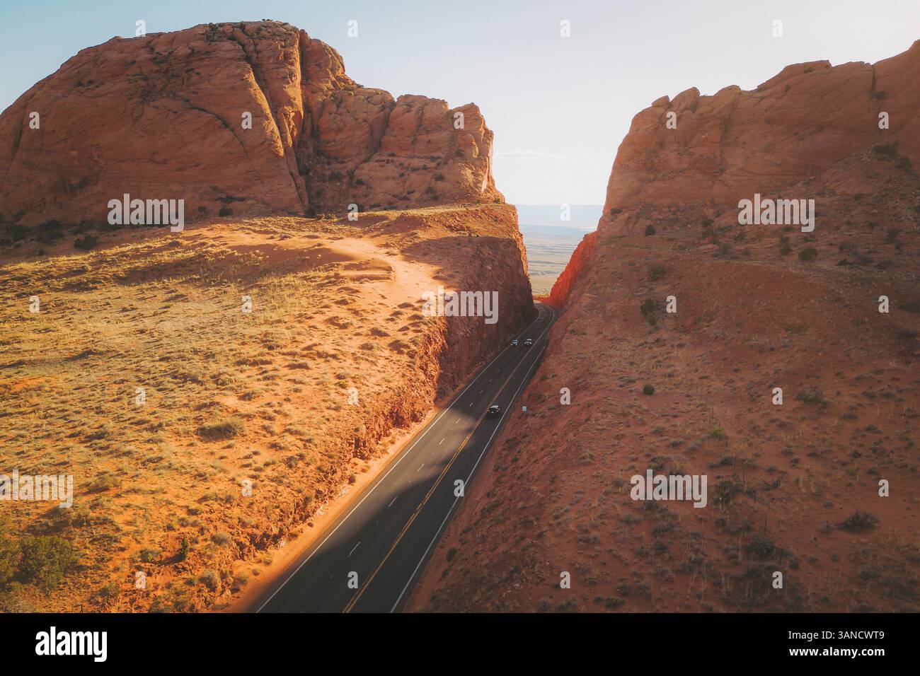 Aerial view of the Antelope Pass Road, near Page, Arizona, United ...