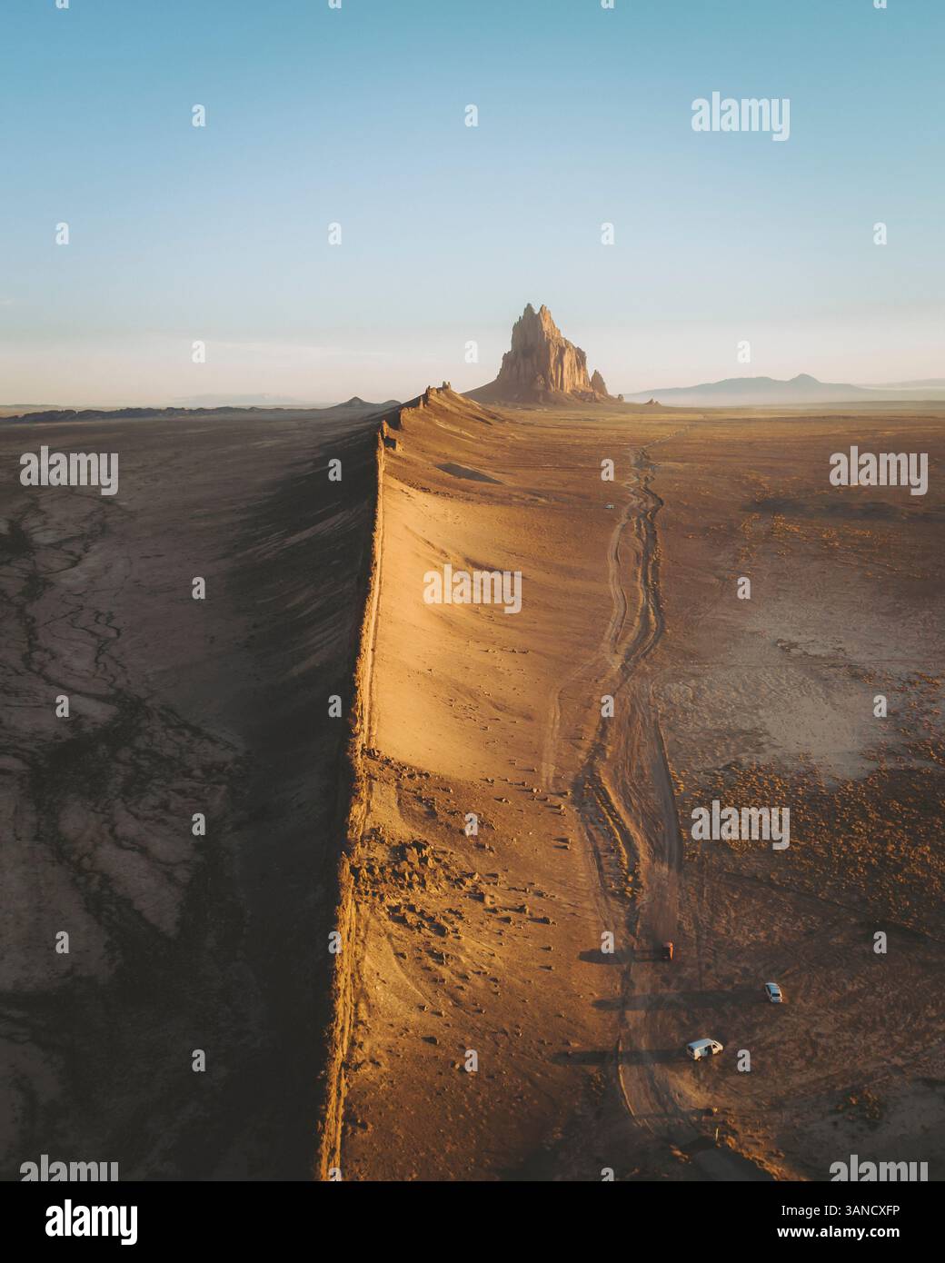 Aerial view of the famous monadnock Shiprock, Navajo Nation, San Juan ...