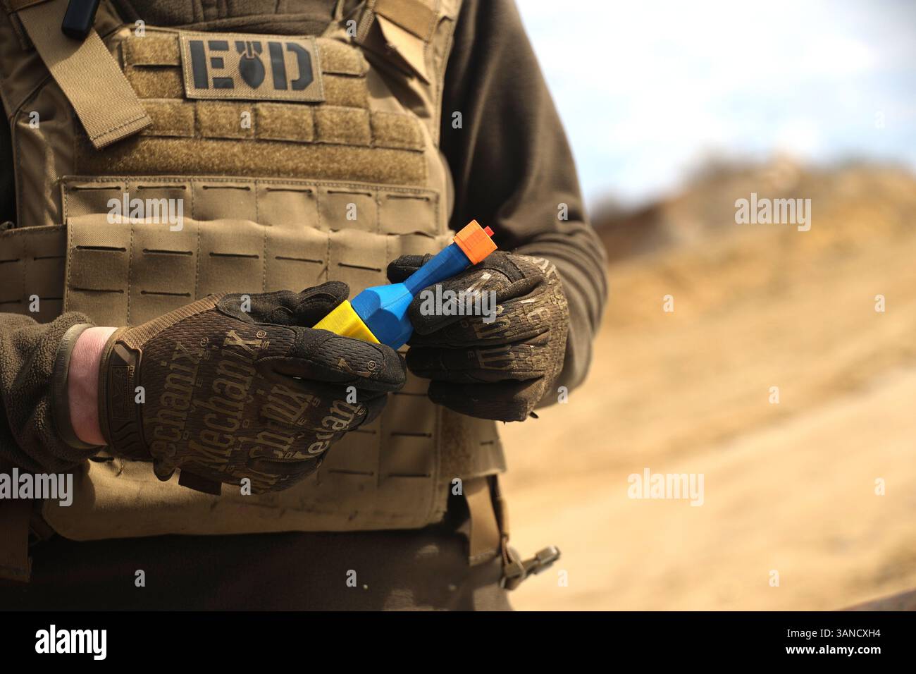 The commander of a sapper platoon of an engineering and sapper ...