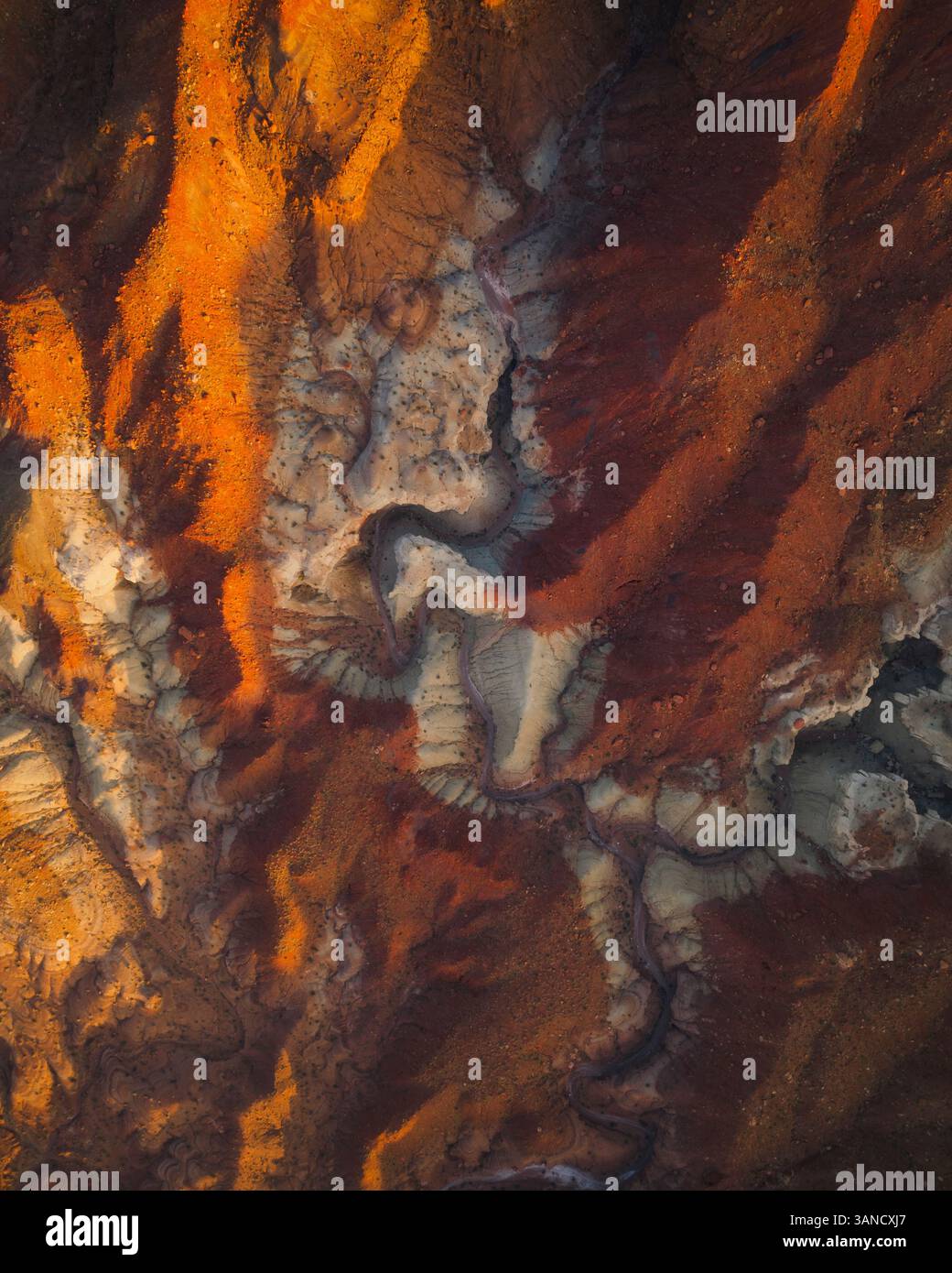 Aerial view of colorful rock textures, near Vermilion Cliffs National ...