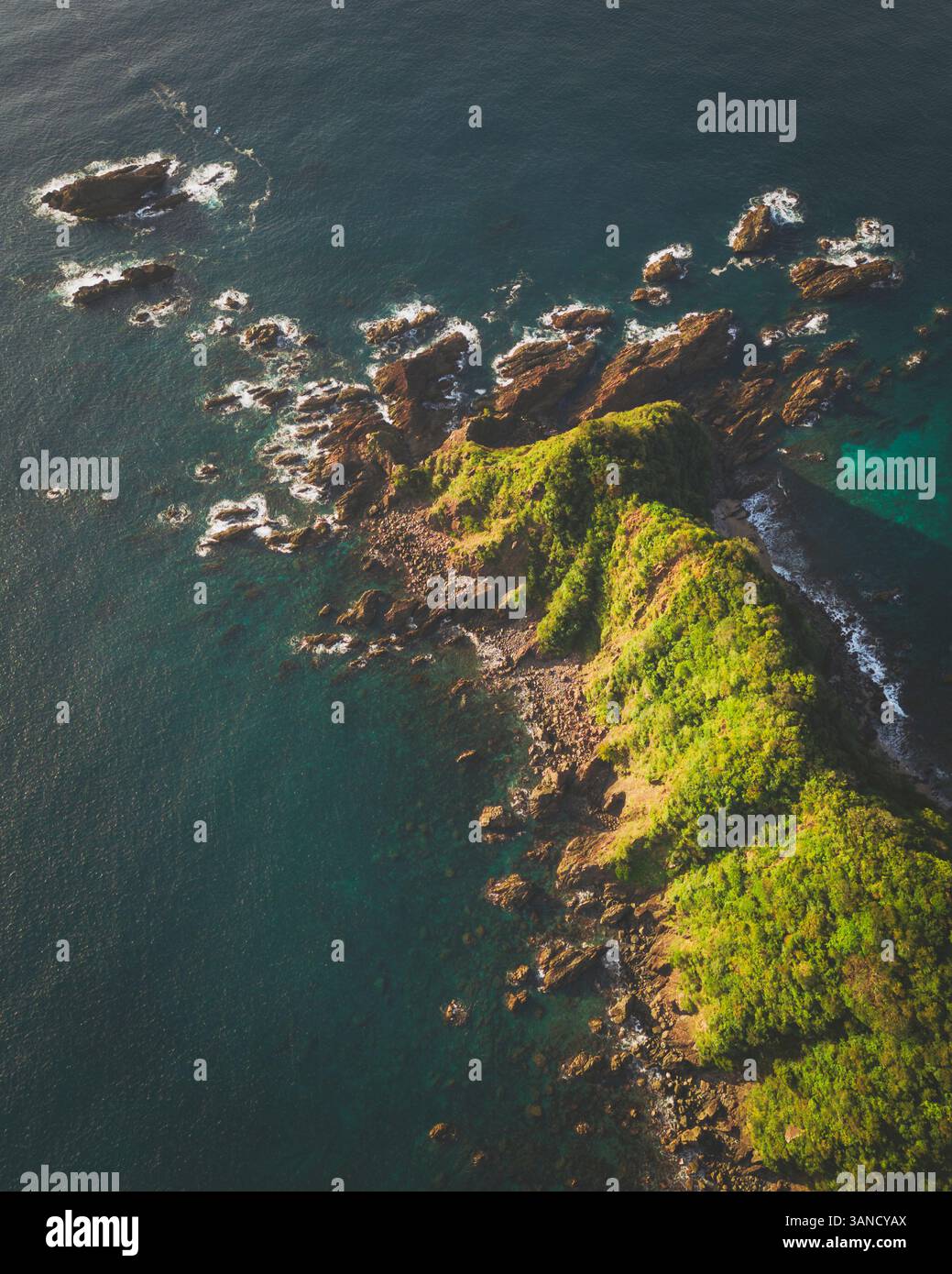 Aerial view of the coastal Yokonami Nature Park, Kochi, Shikoku, Japan ...