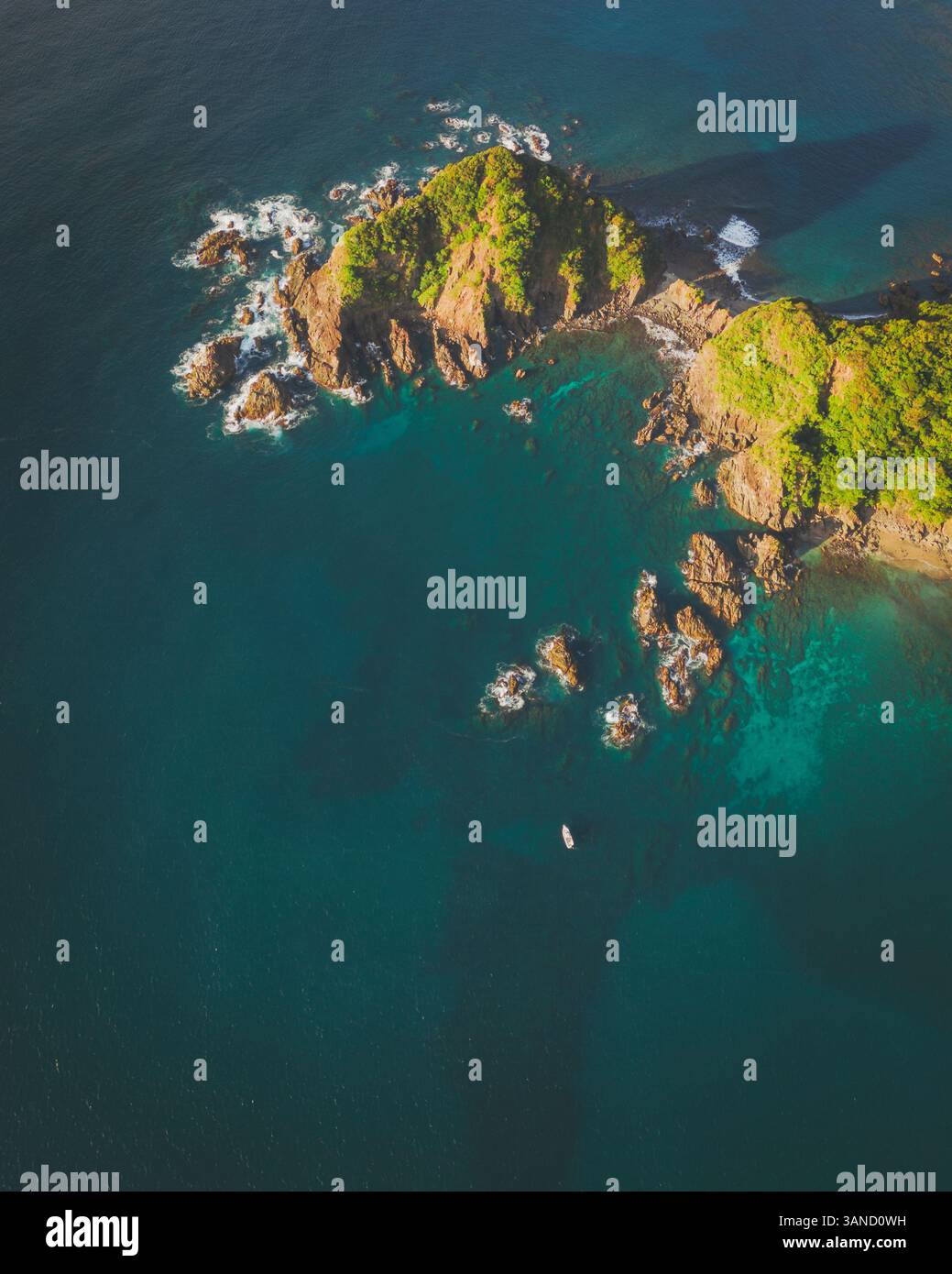 Aerial view of the coastal Yokonami Nature Park, Kochi, Shikoku, Japan ...