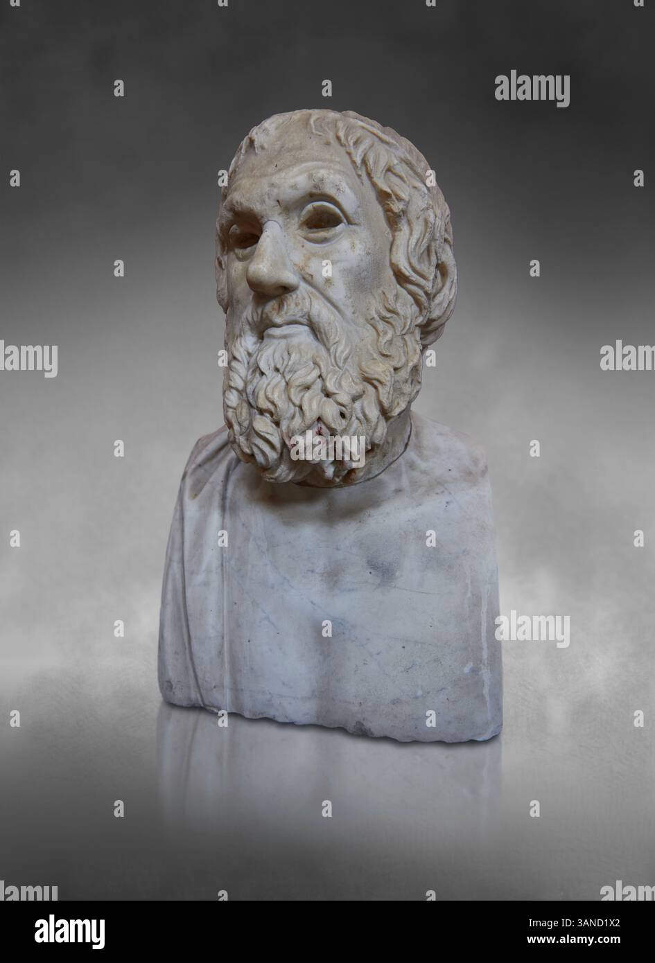 Roman portrait bust of Athenian poet and tragedian Sophocles who died ...