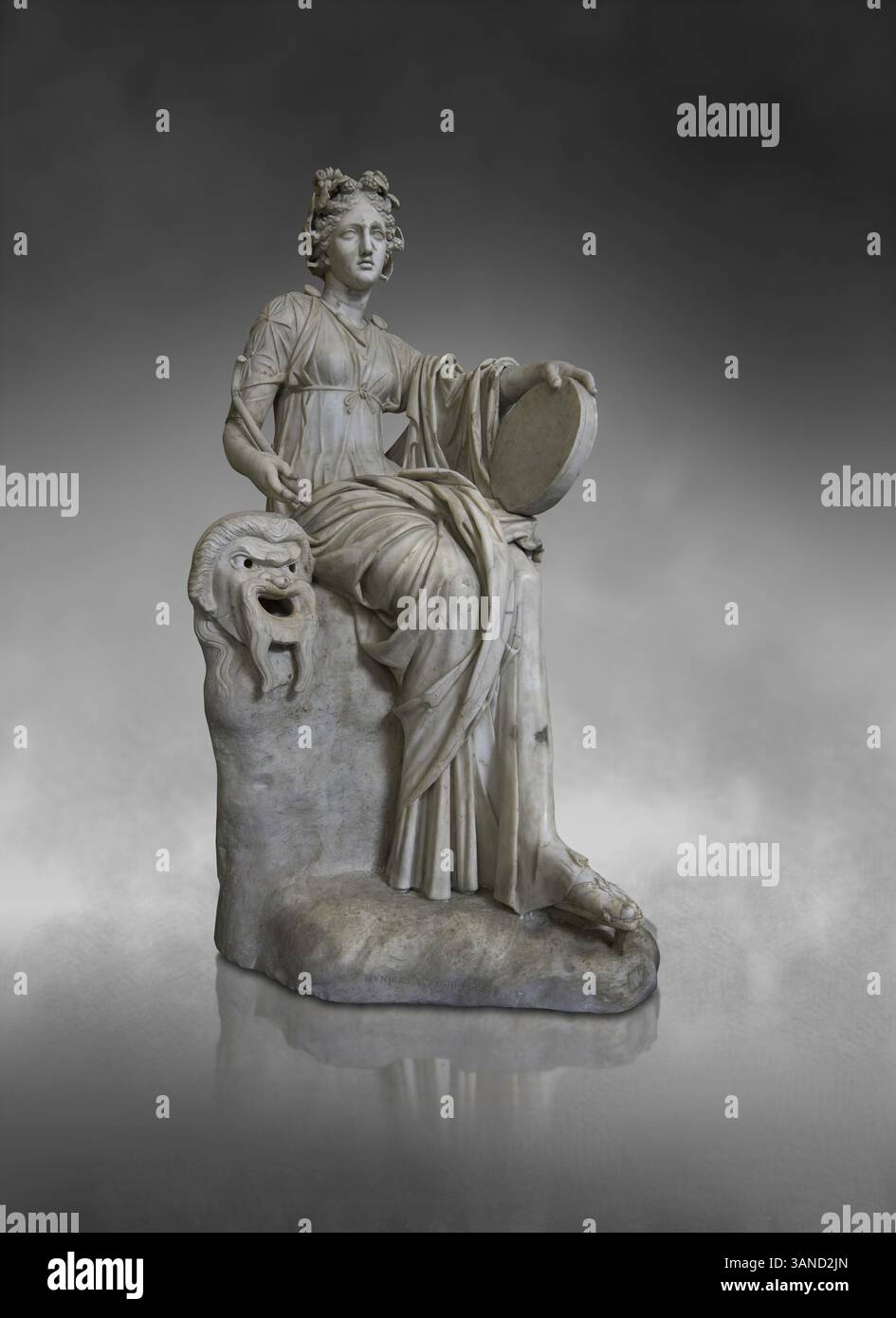 Roman statue of Thalia ancient Greek muse goddess. Hall of Muses, Museo ...