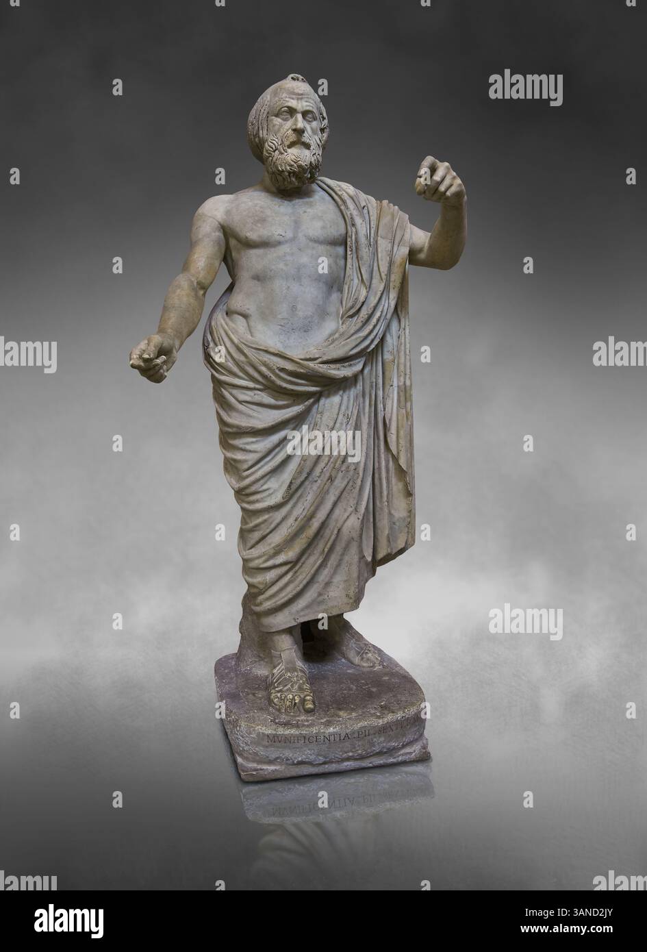 Roman statue known as the Lykourgos of Lysias depicting a Greek man in ...