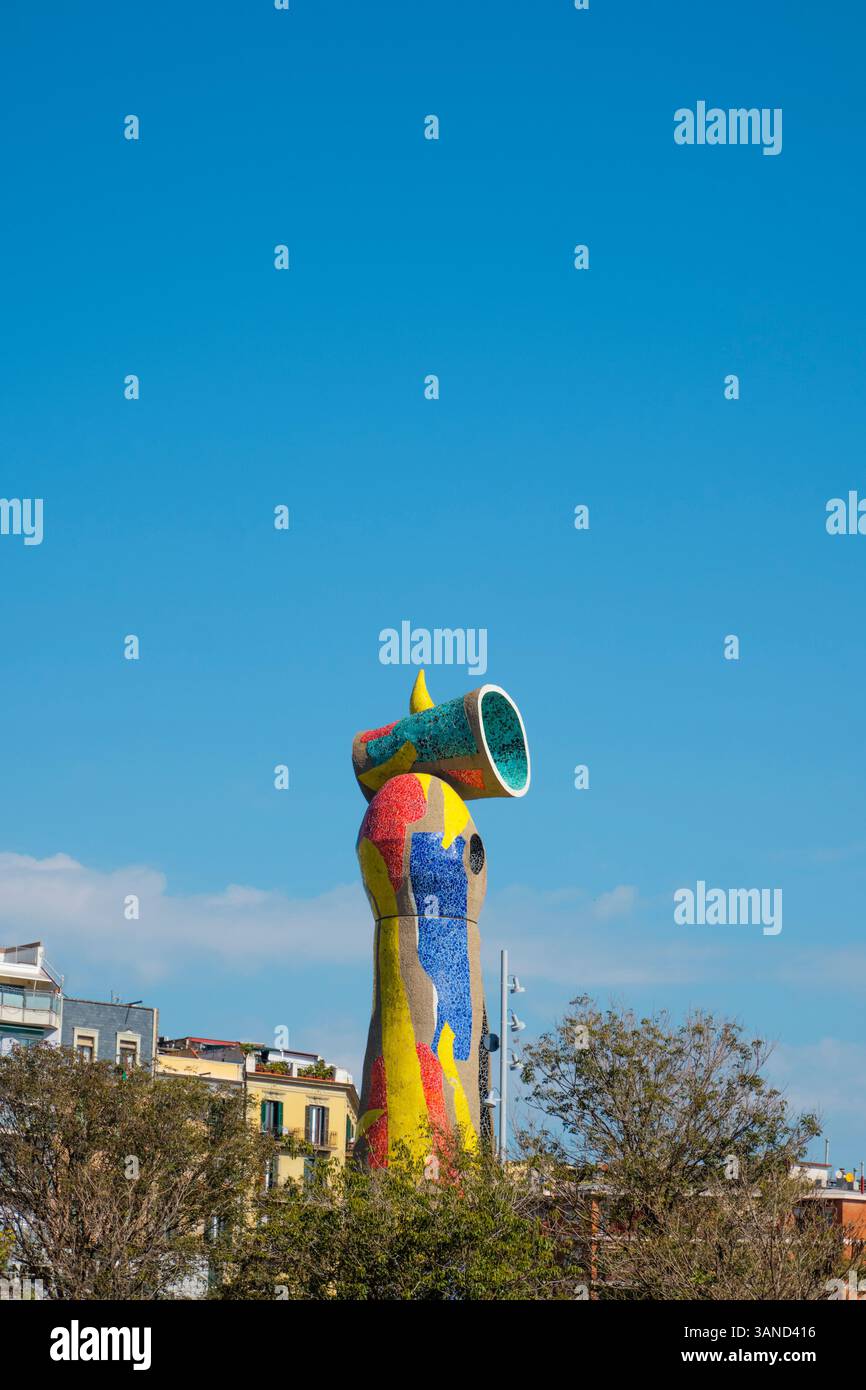 Barcelona, Spain - March 28, 2025: The top section of the sculpture ...