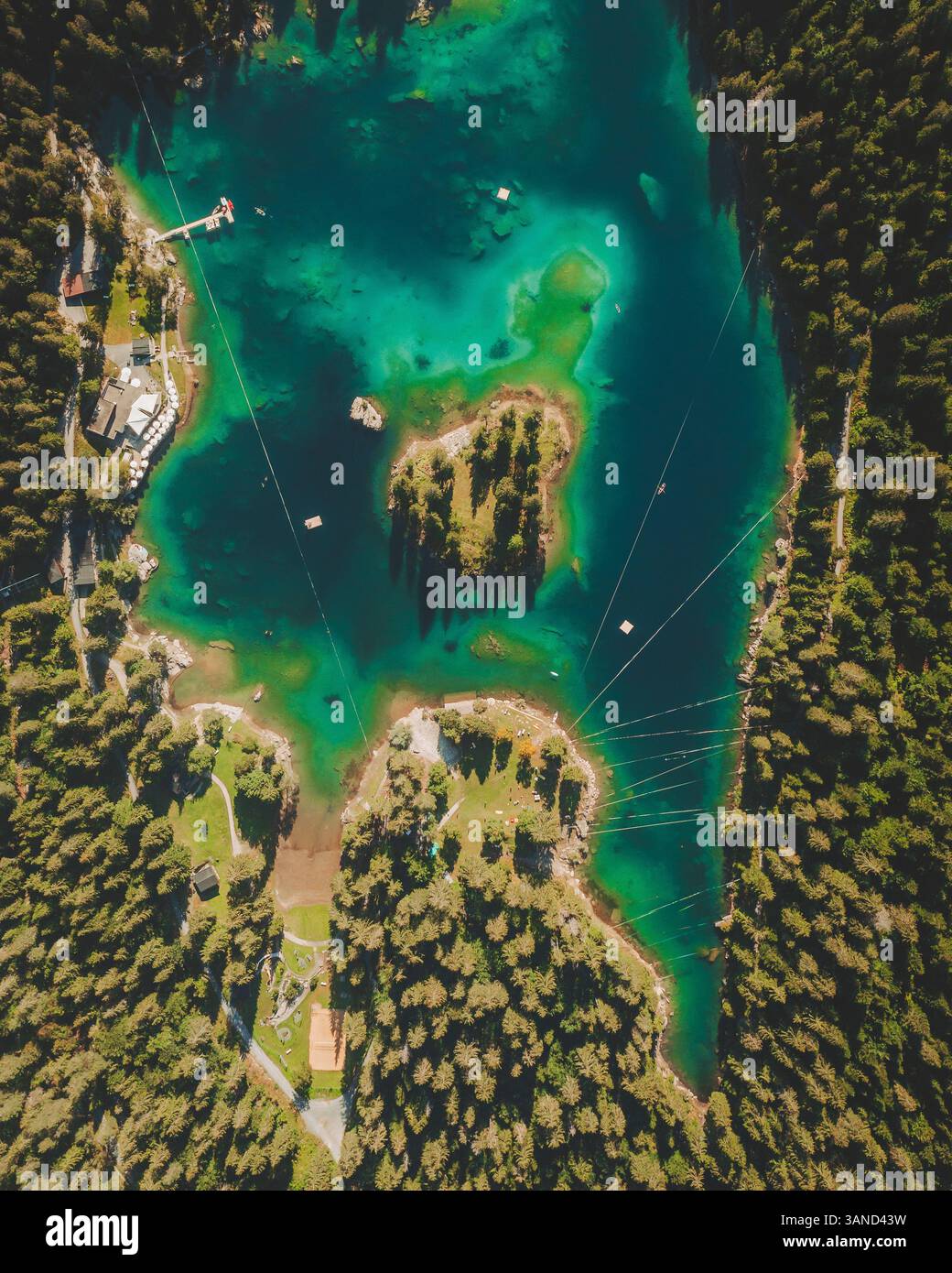 Aerial view of the Lake Cauma (Caumasee), Switzerland Stock Photo - Alamy
