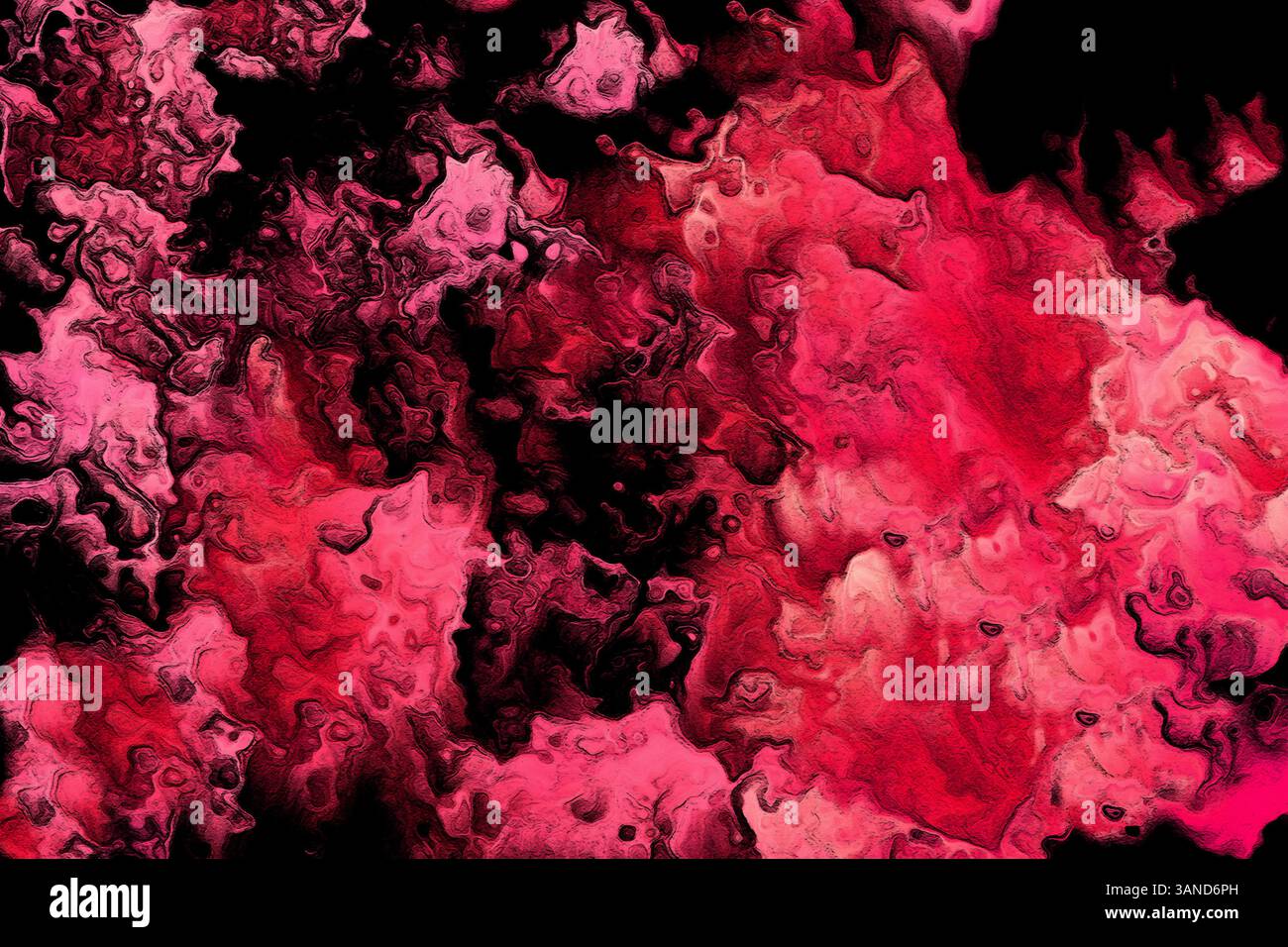 Abstract red and black mixing colors creating marble effect background ...