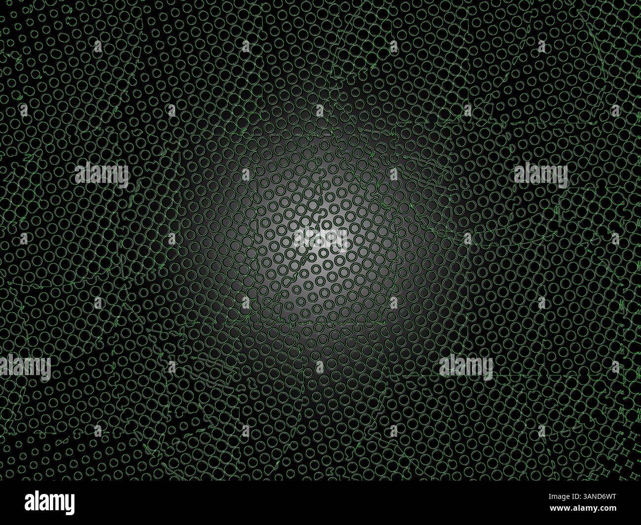 Green grid pattern expanding from center on black background Stock ...