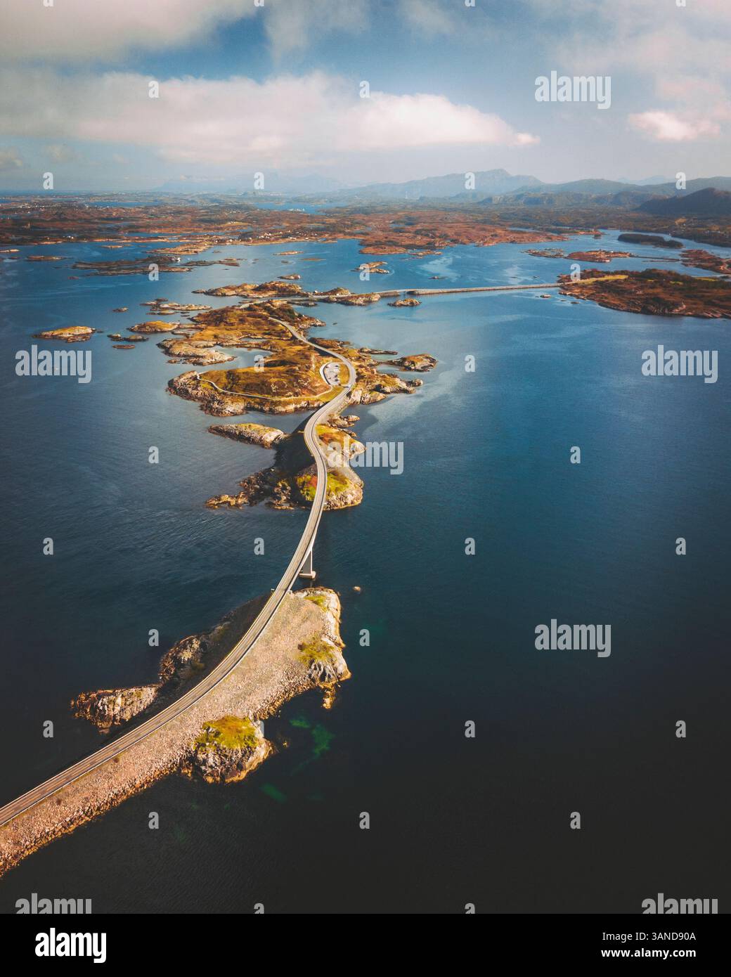 Aerial view of the Atlantic Ocean Road, near Molde Norway Stock Photo ...