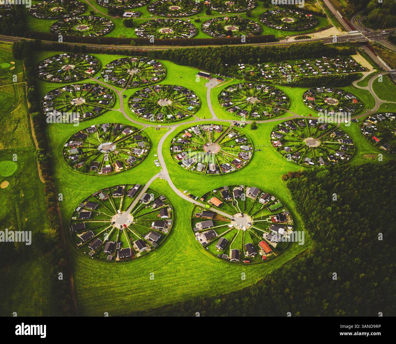 Aerial view of a Brondby neighbourhood near Copenhagen, Denmark Stock ...