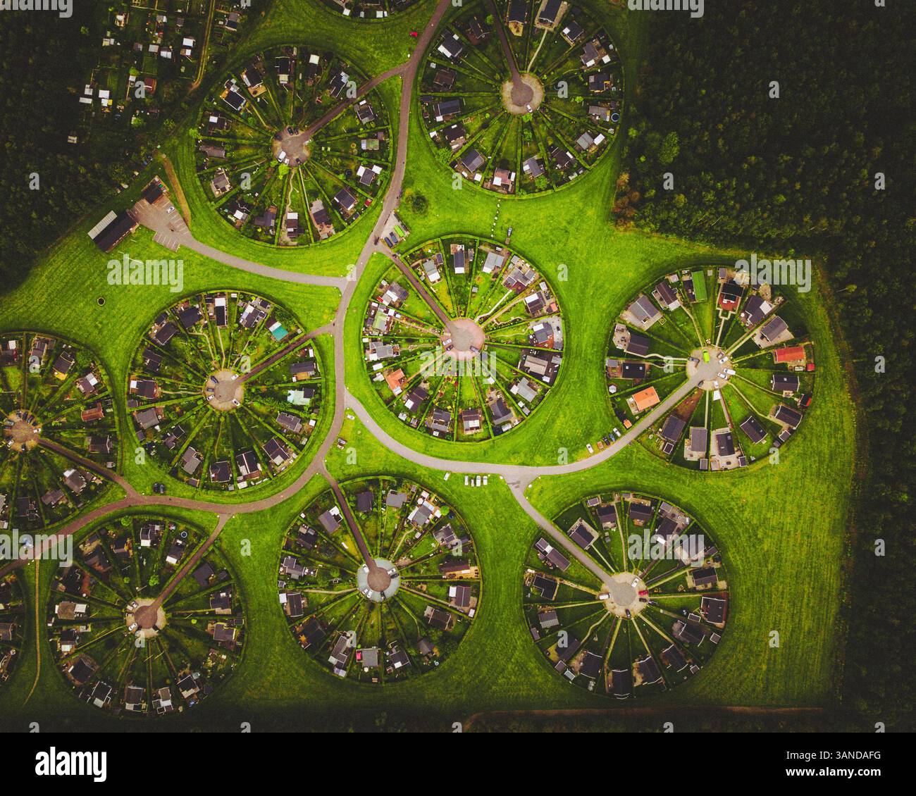 Aerial view of a Brondby neighbourhood near Copenhagen, Denmark Stock ...