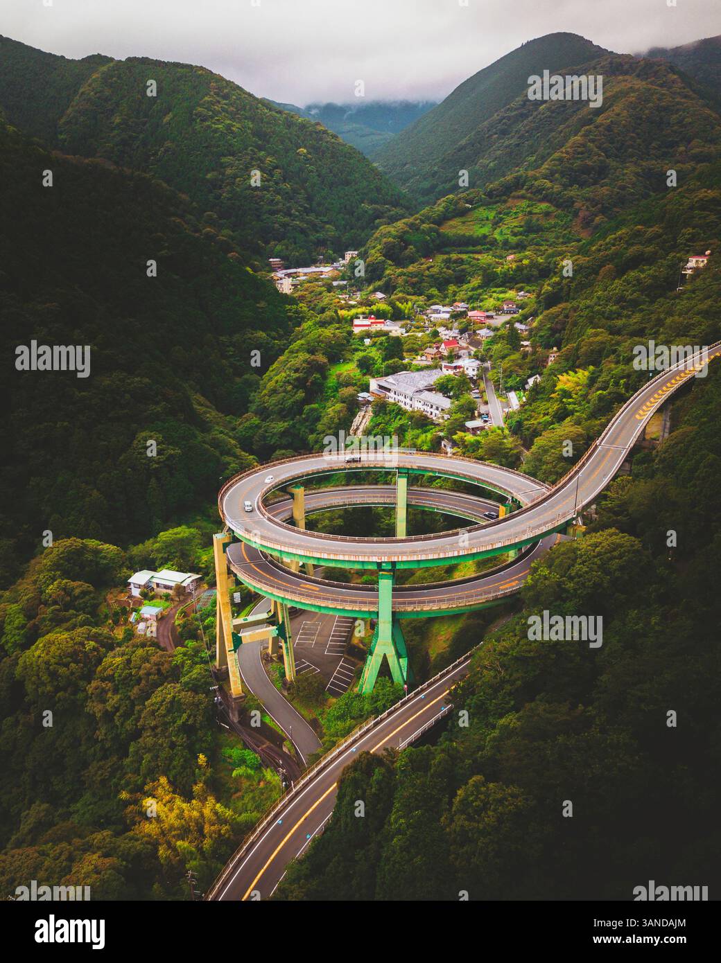 Aerial view of a Japanese road on Izu peninsula, Japan Stock Photo - Alamy