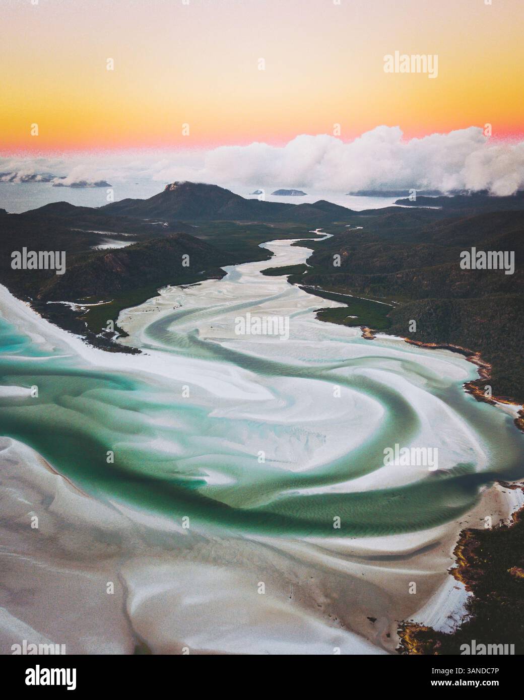 Aerial view beautiful whitehaven beach hi-res stock photography and ...