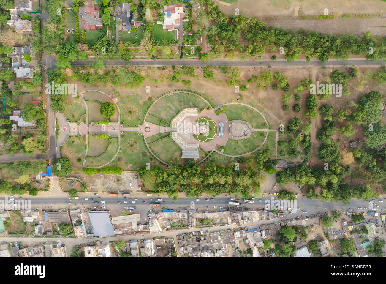 Aerial view of Jharkhand War Memorial with War Memorial rose garden ...
