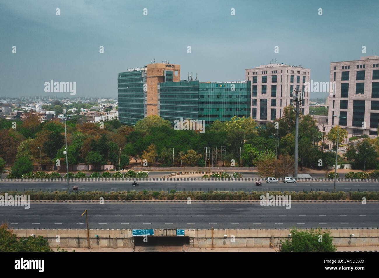 Gurugram, India - 16 April 2020: Aerial view of Gurugram residential ...