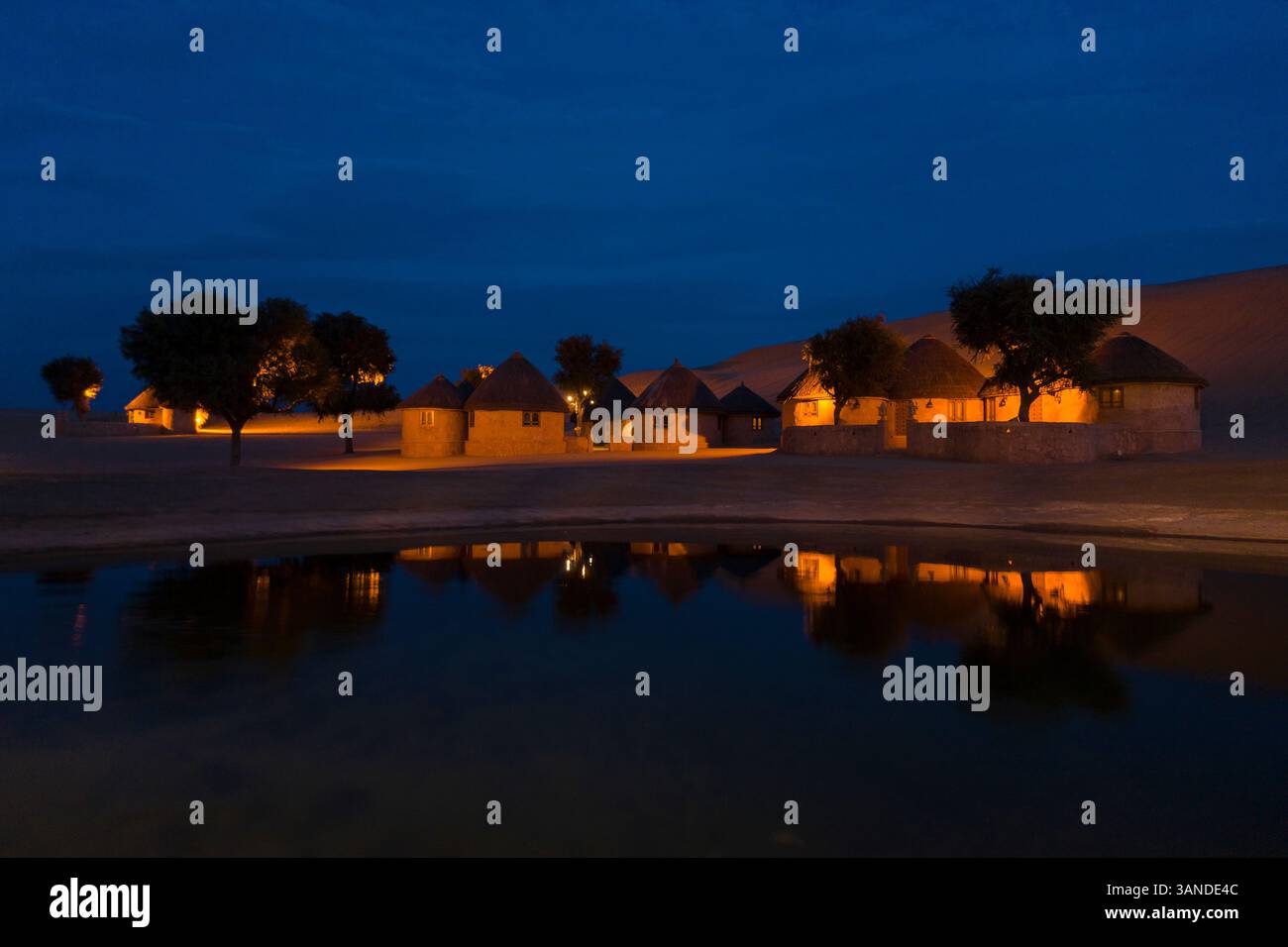 Aerial view of Khimsar Sand Dunes Village, a luxury resort in the ...