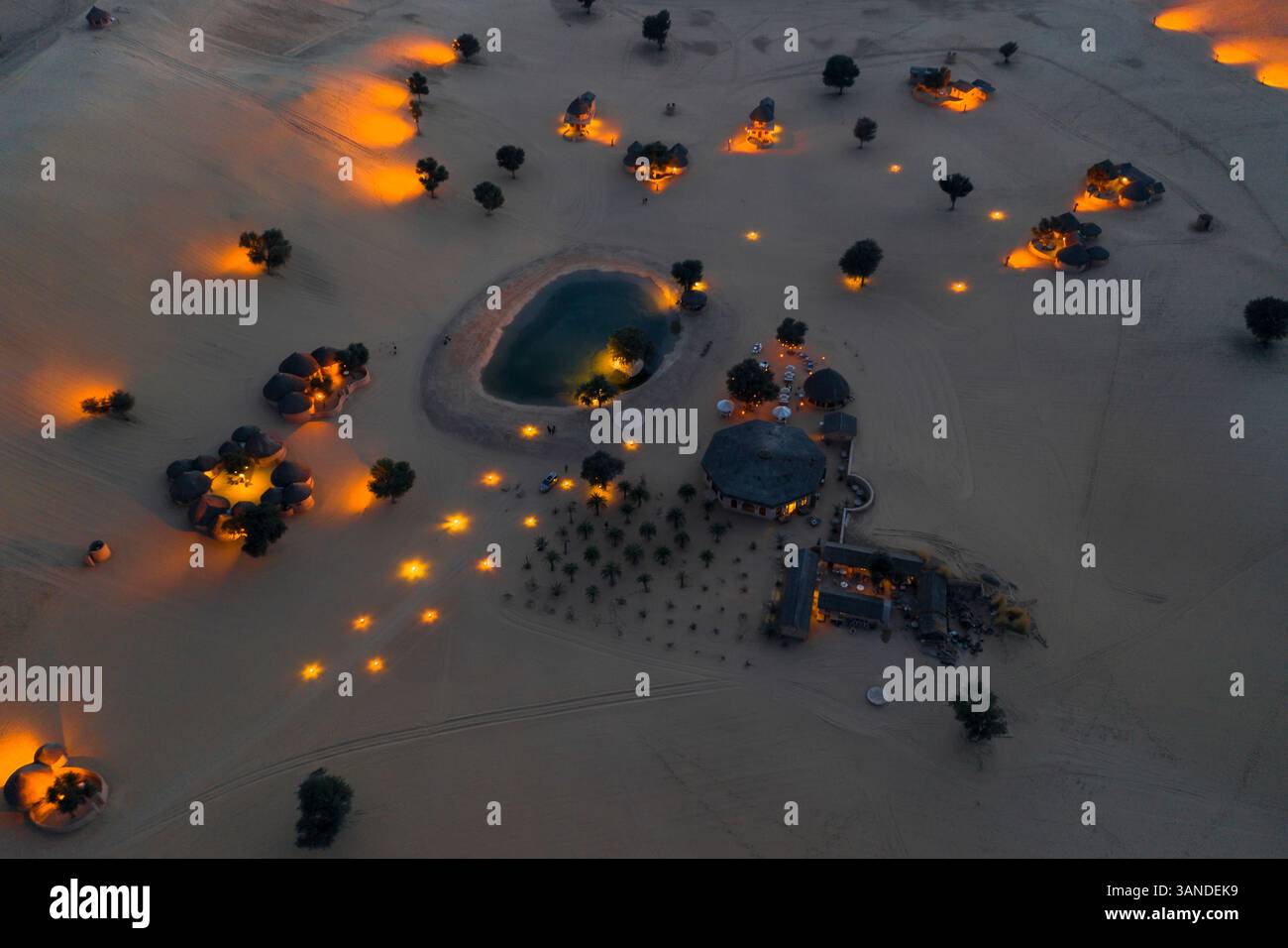 Aerial view of Khimsar Sand Dunes Village, a luxury resort in the ...